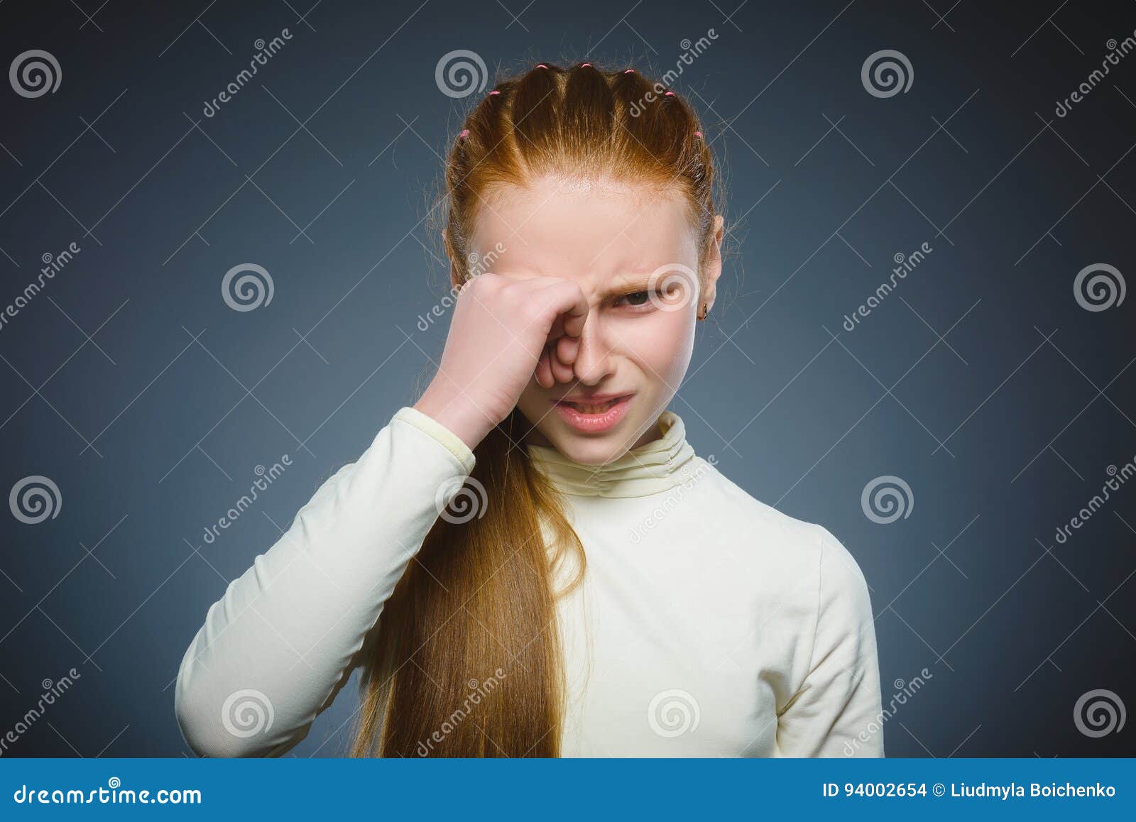 Closeup Sad Girl with Worried Stressed Face Expression Stock Photo ...