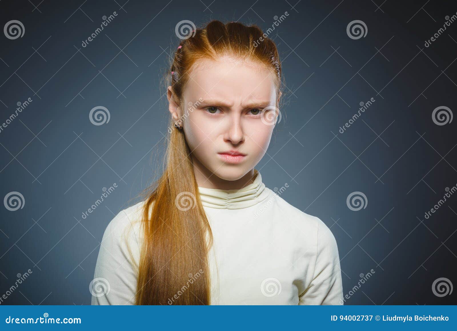 Closeup Sad Girl with Worried Stressed Face Expression Stock Image ...