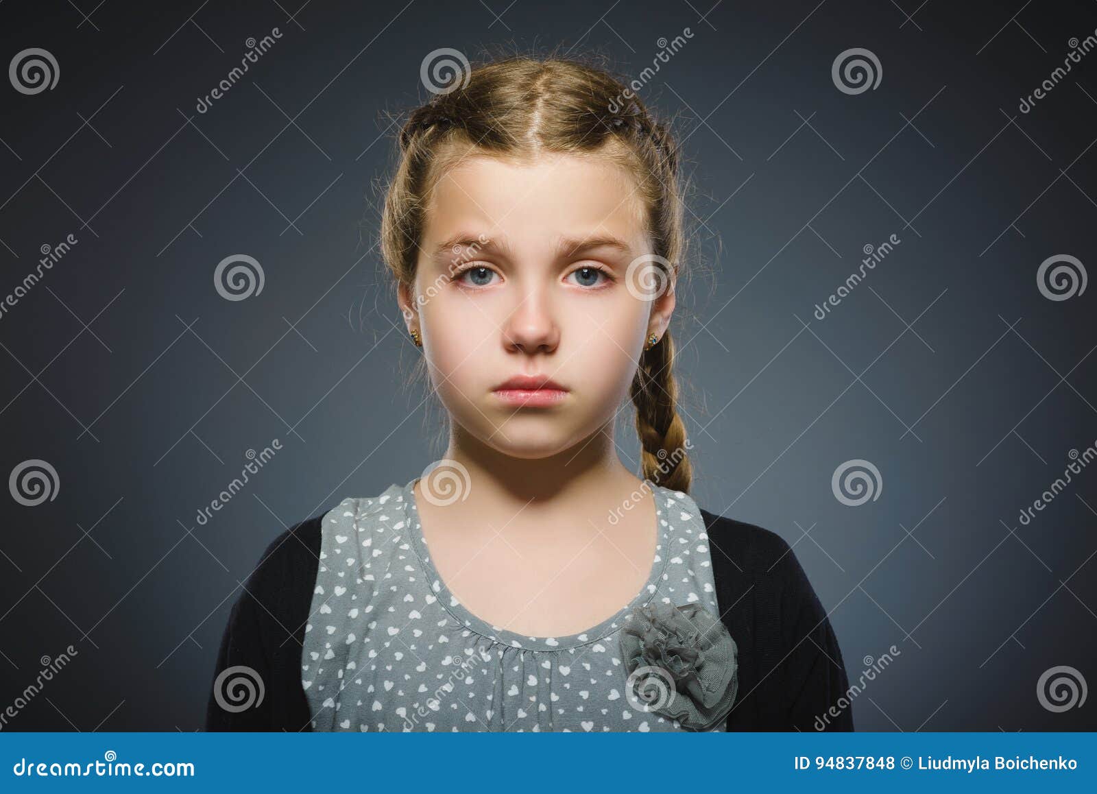 Closeup Sad Girl with Worried Stressed Face Expression Stock Photo ...