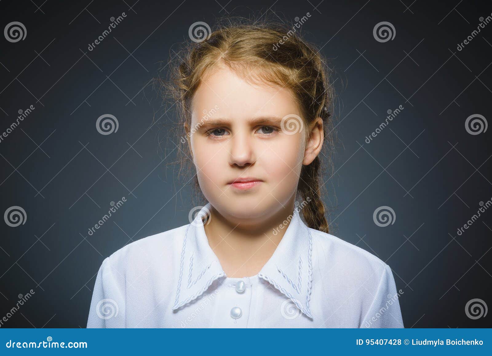 Closeup Sad Girl with Worried Stressed Face Expression Stock Photo ...