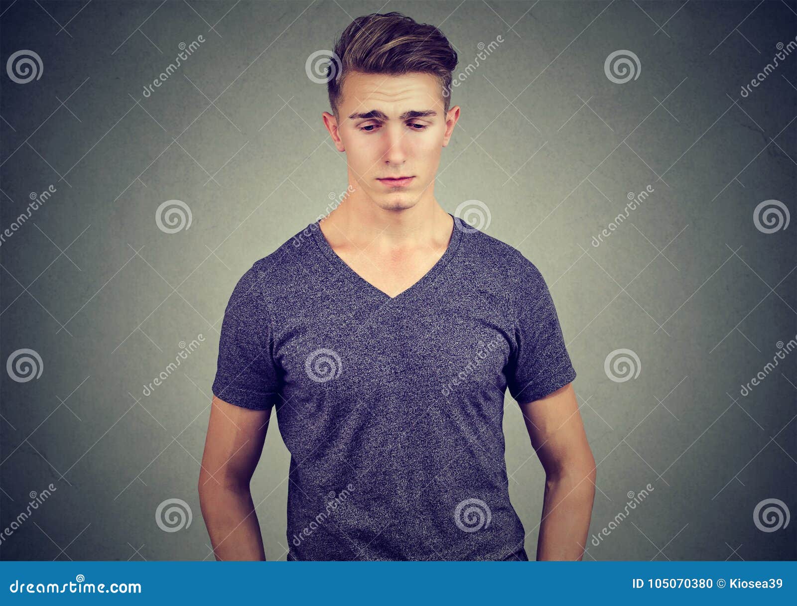 Closeup of a Sad Gloomy Man Looking Down Stock Photo - Image of luck ...