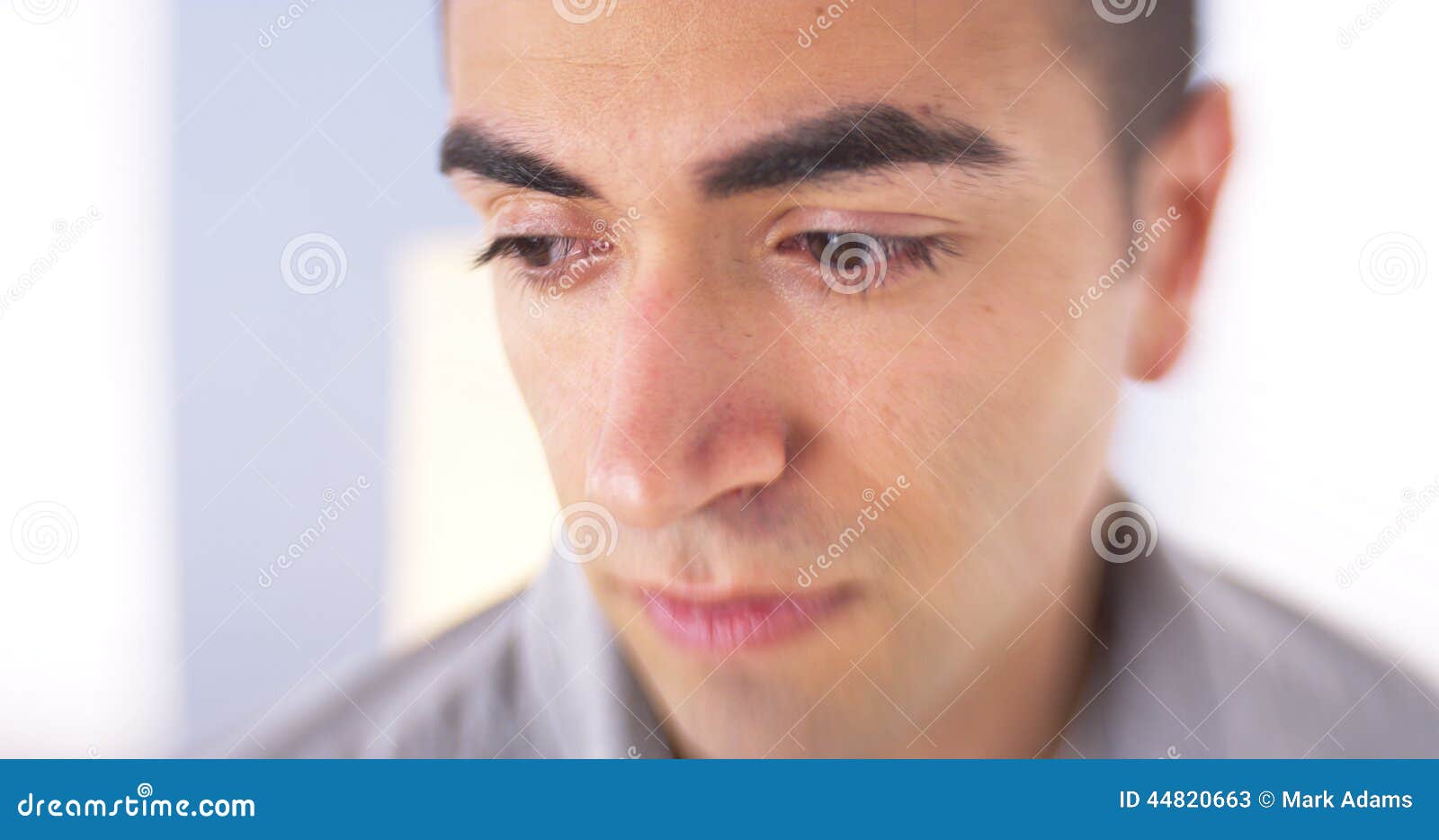 Closeup of sad Mexican man stock image. Image of staring - 44820663