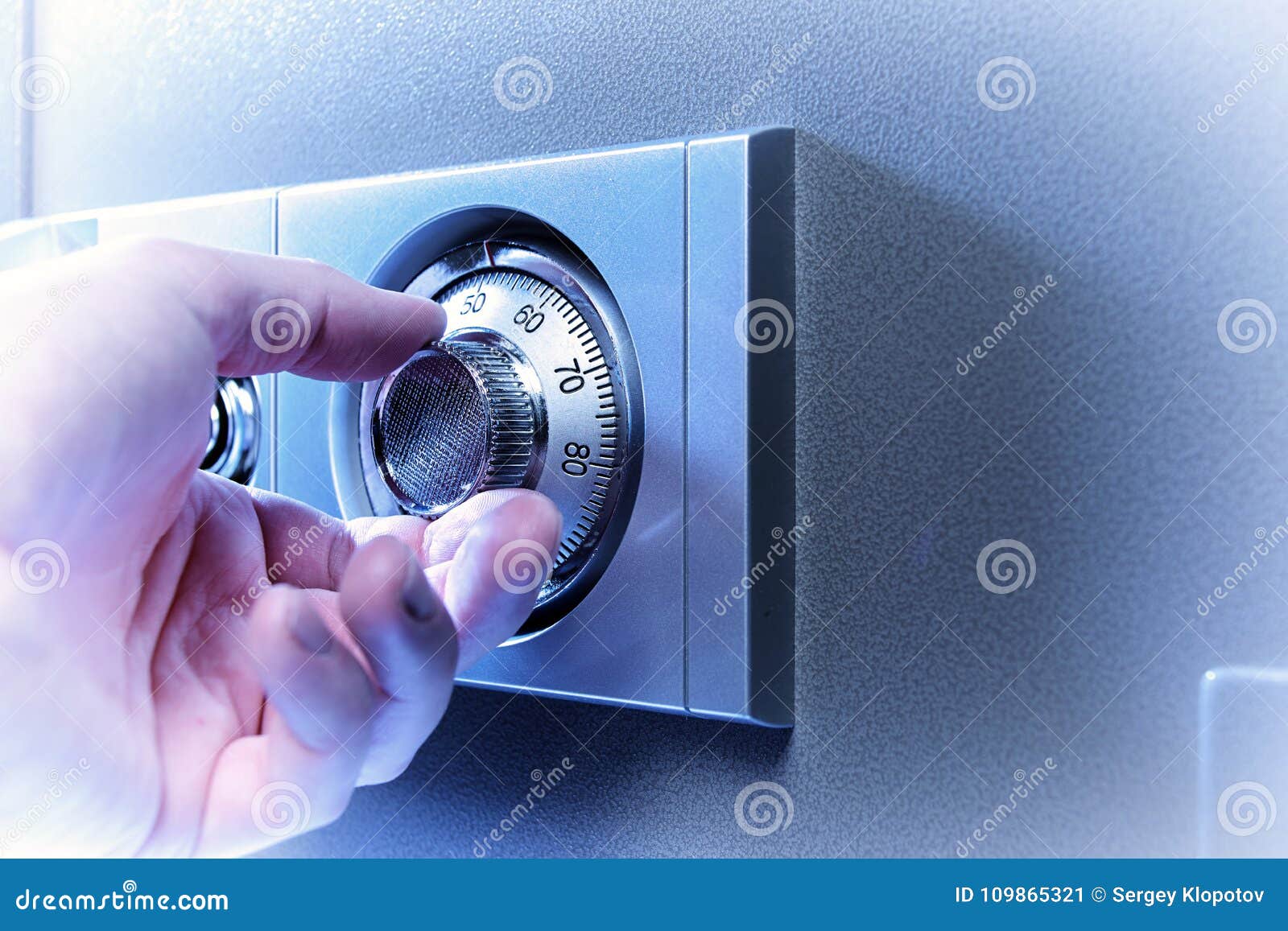 Closeup of a Safe Lock on a Vault with Blur Effect and Focus on Stock ...