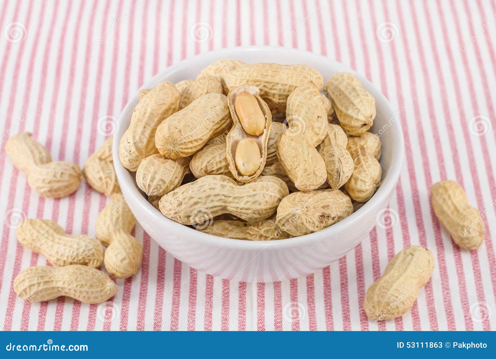 Closeup of Salted Groundnuts in White Bowl Stock Image - Image of food ...