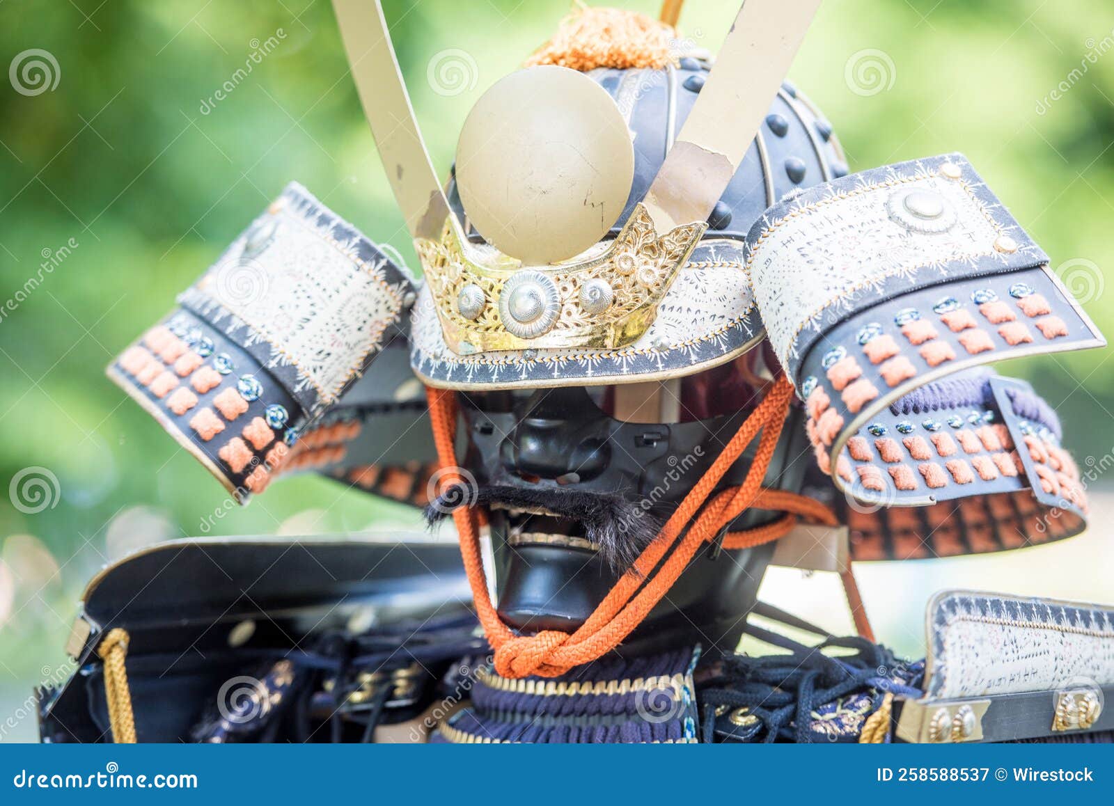 Closeup of a Samurai with Facial Armor. Stock Image - Image of ancient ...