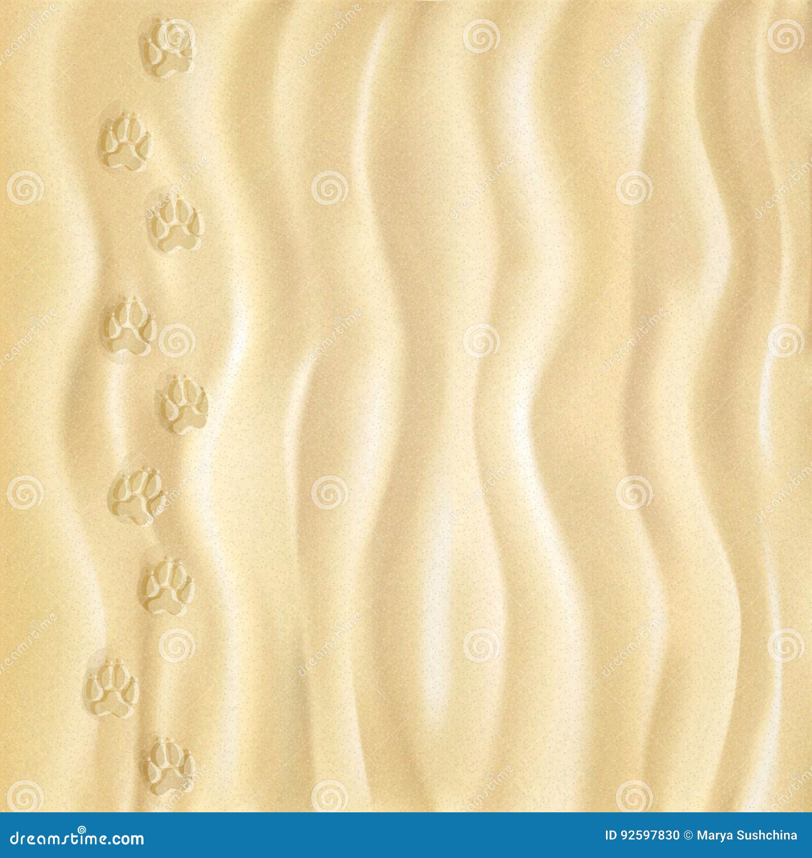 Closeup Of Sand Pattern Of A Beach In The Summer. Clear Deep Footprints ...