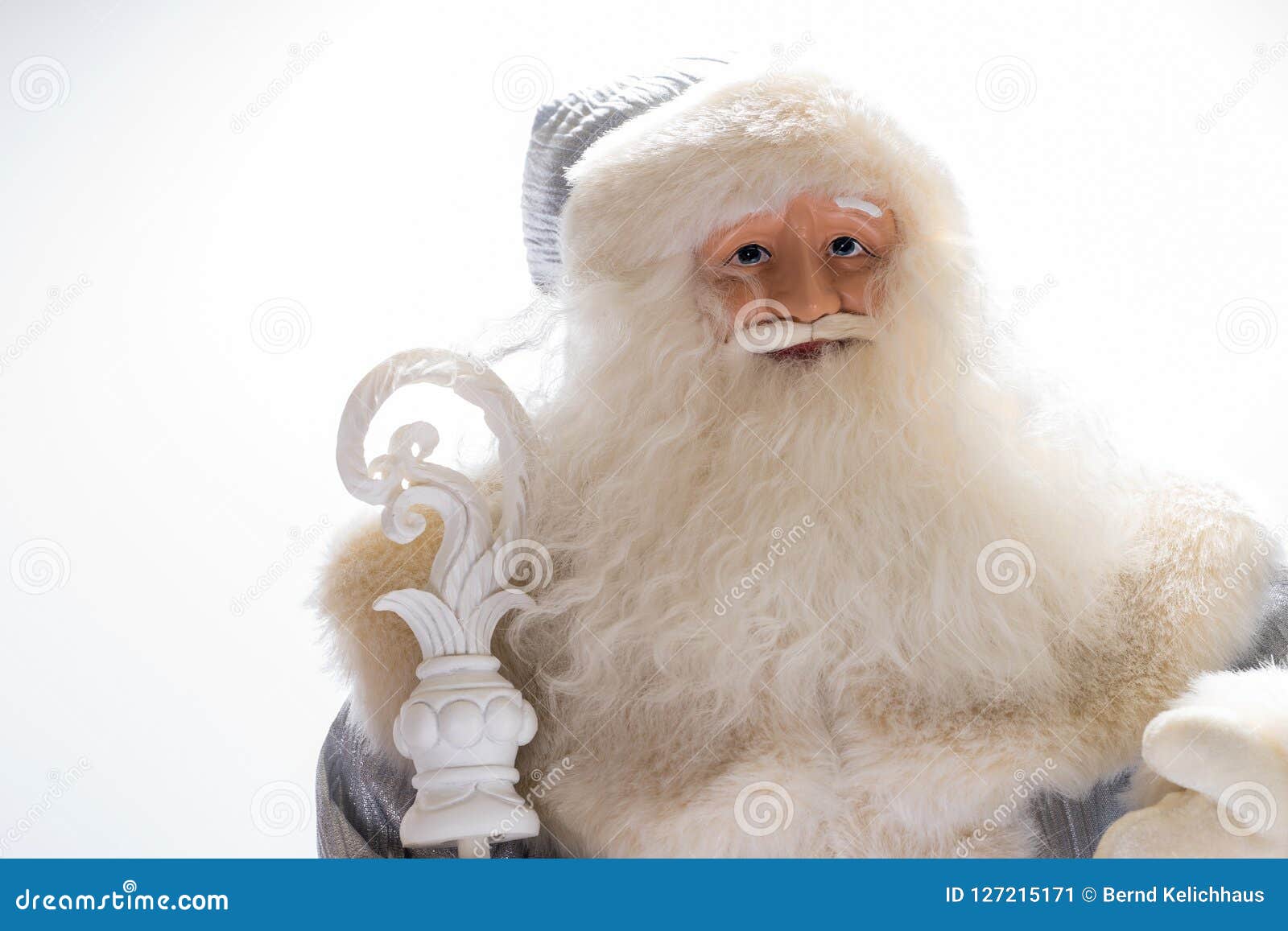Santa Claus Face with Blue Eyes and White Beard Stock Image - Image of ...