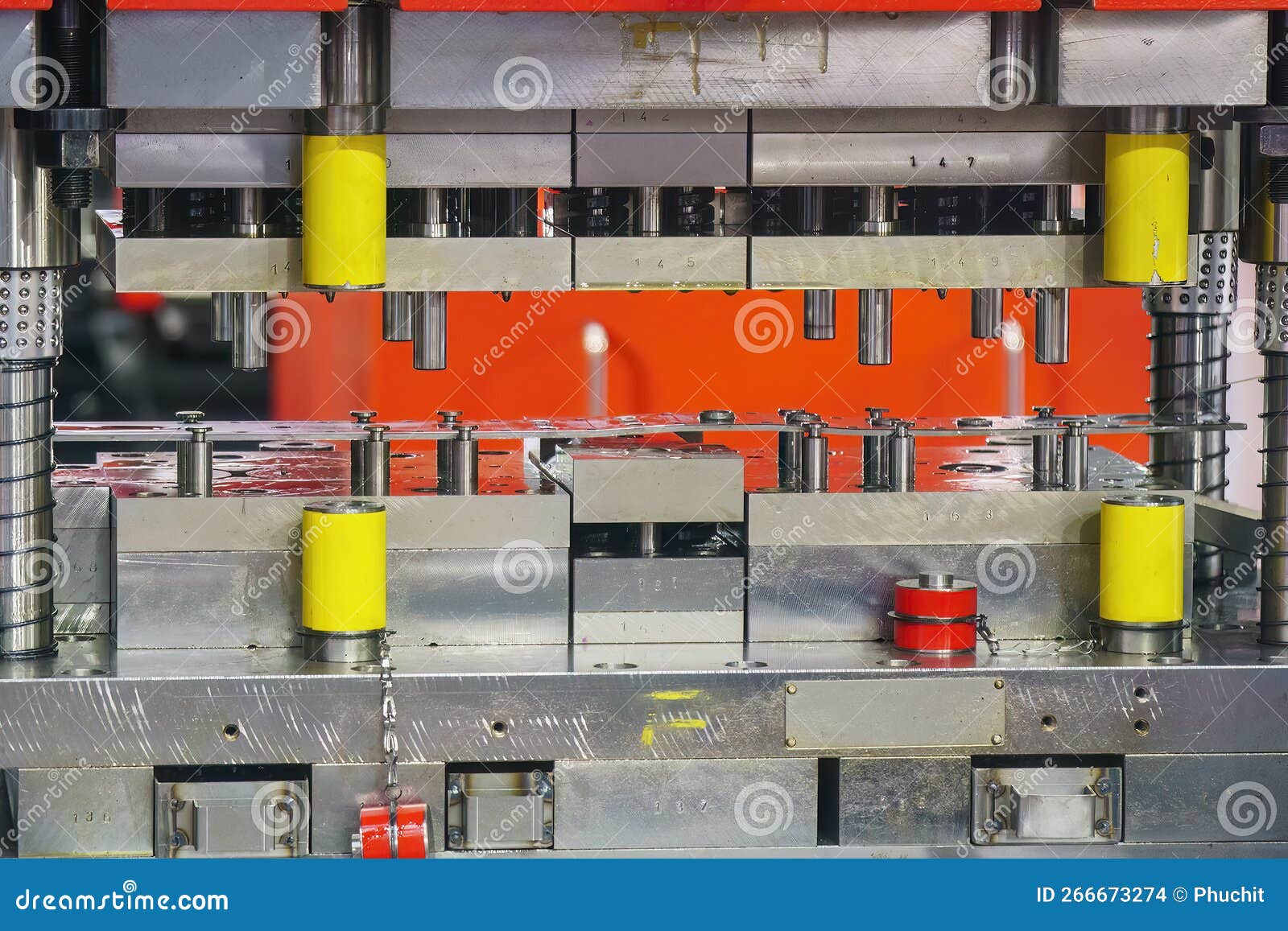 Closeup Scene of the Progressive Die Stock Photo - Image of engineering ...