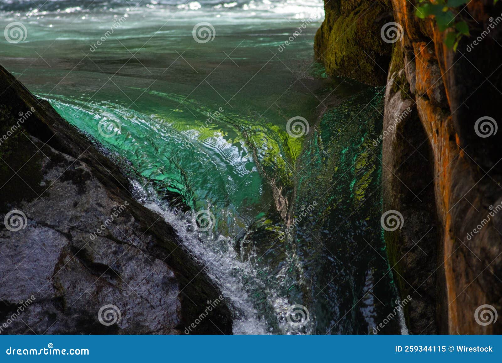 Closeup of the Scenic Smooth Waterfall in the Cliffs Stock Image ...