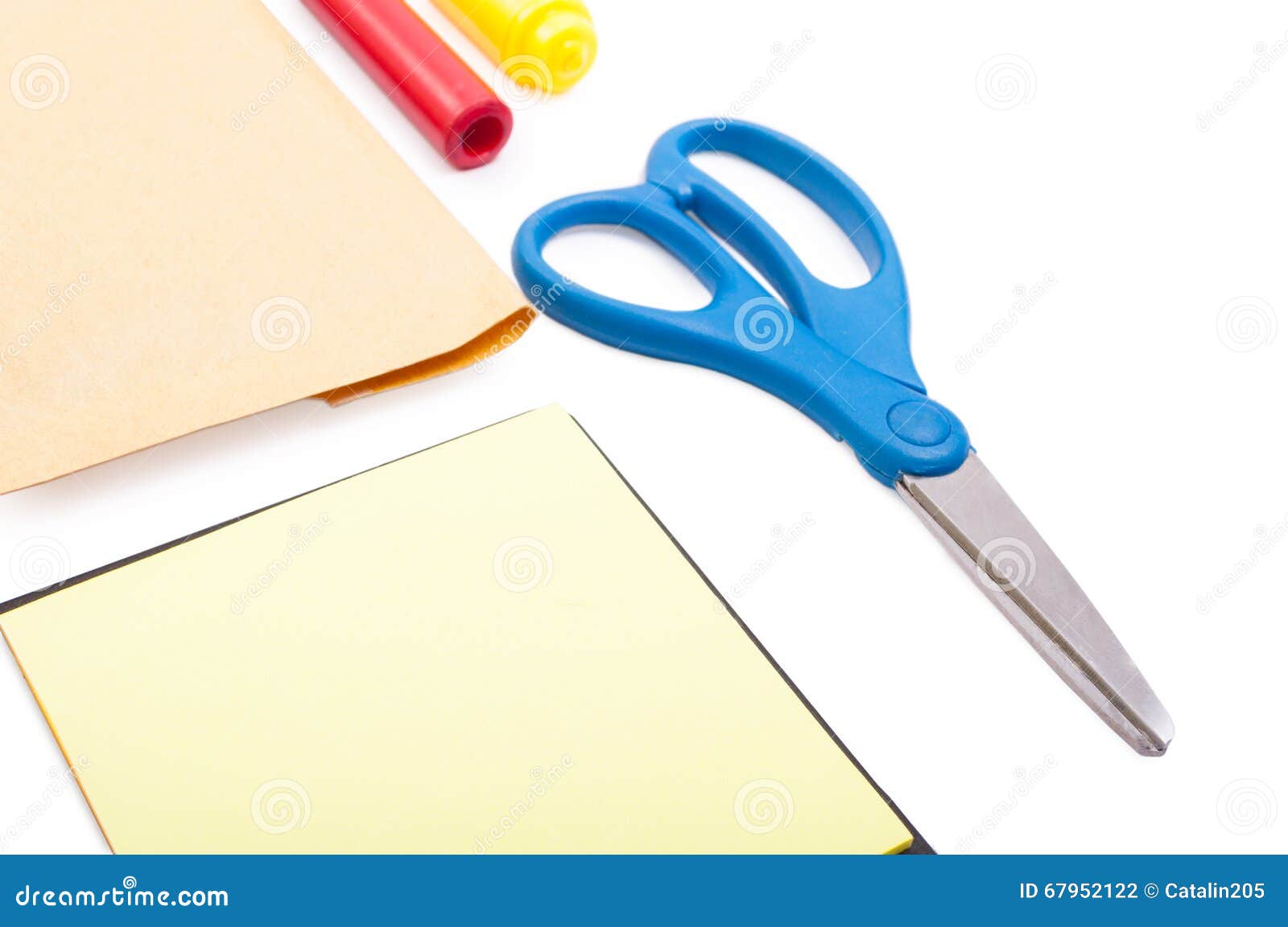 Closeup of Scissors on Blank Desk with Office Tools Stock Photo - Image ...