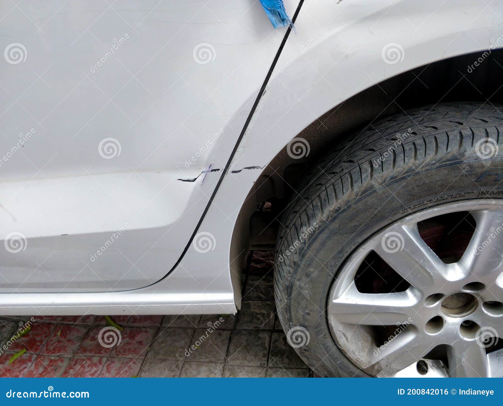 Scratch on the Door Side of a Car Stock Photo - Image of accident ...