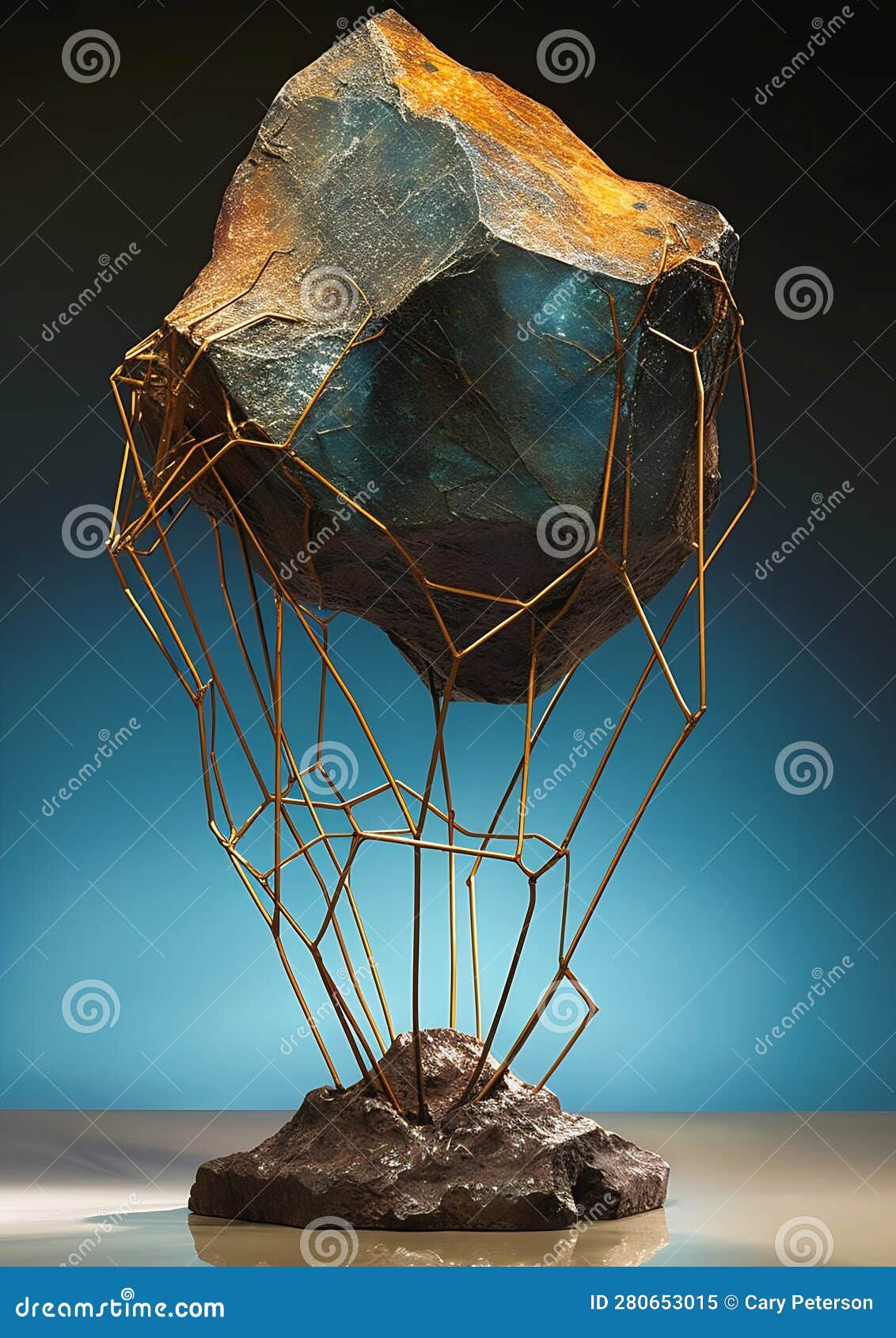 Closeup of a Sculpture of a Rock Stand with an Air Balloon and T Stock ...
