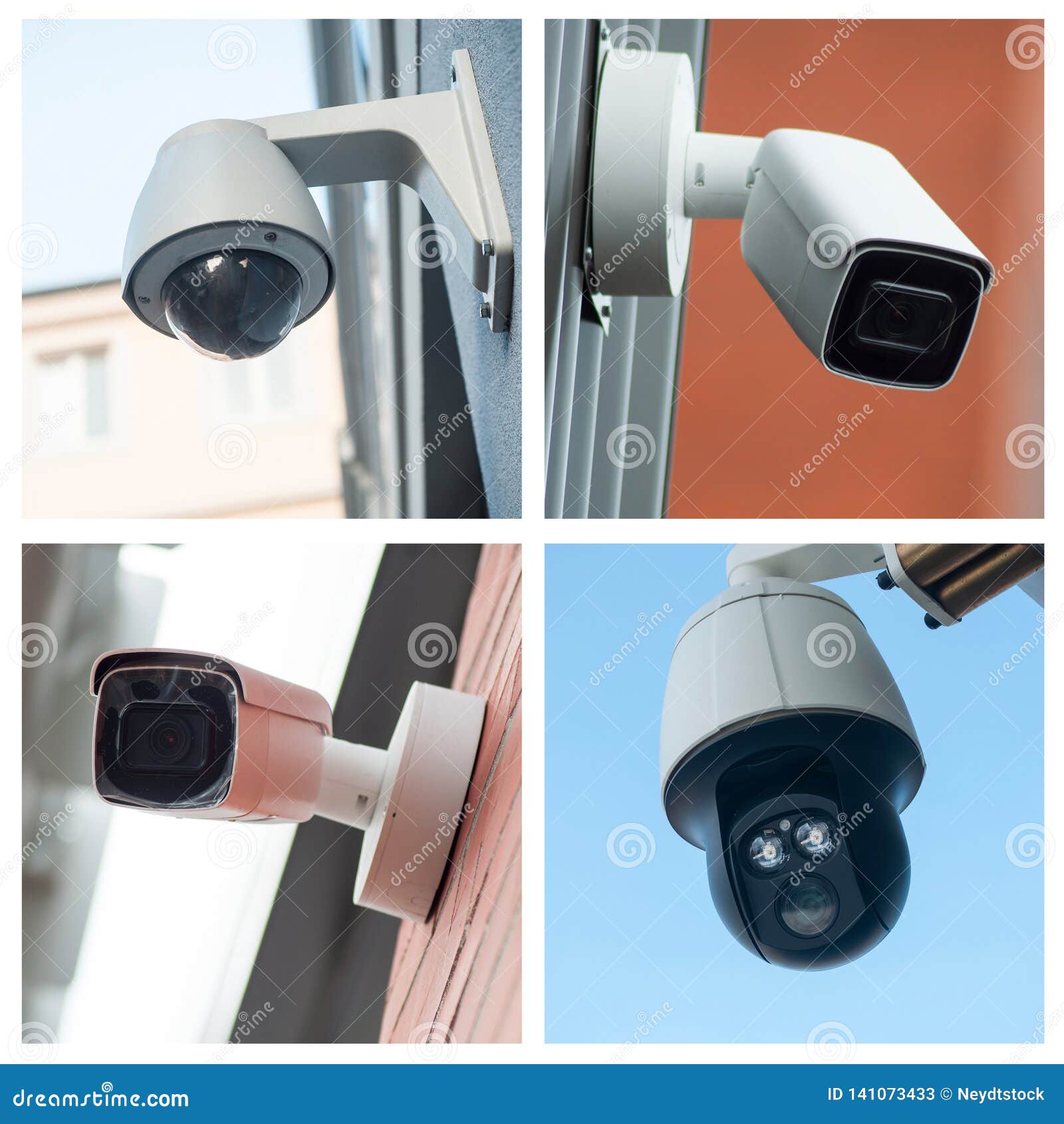 Security Cameras of Security - Collage Stock Image - Image of privacy ...