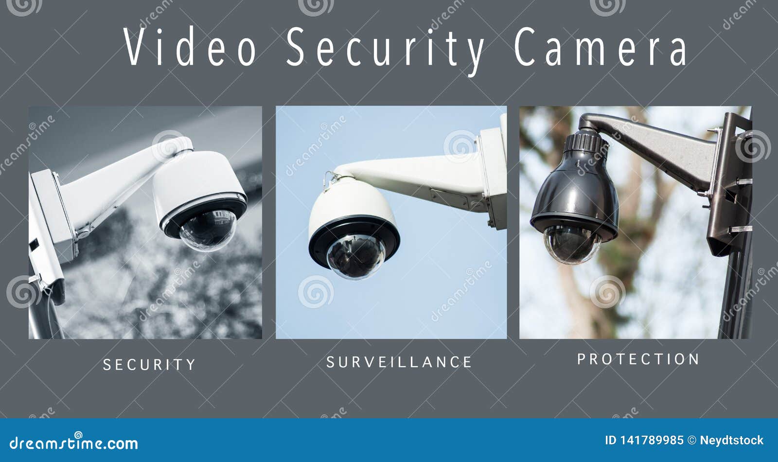 Security Cameras of Security - Collage with Text Stock Image - Image of ...