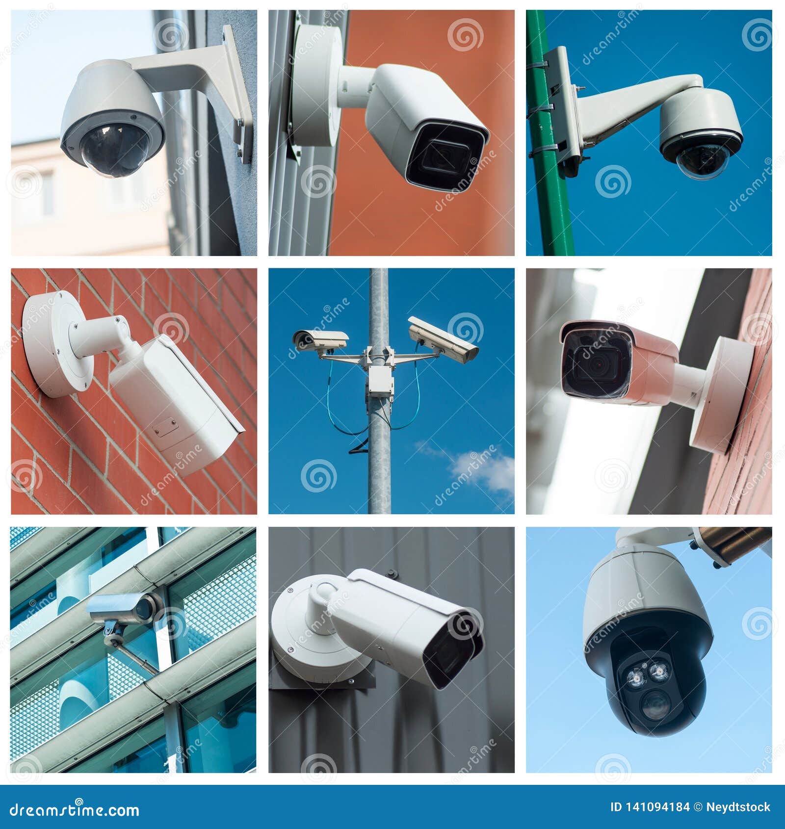 Security Cameras of Security - Collage Stock Photo - Image of ...