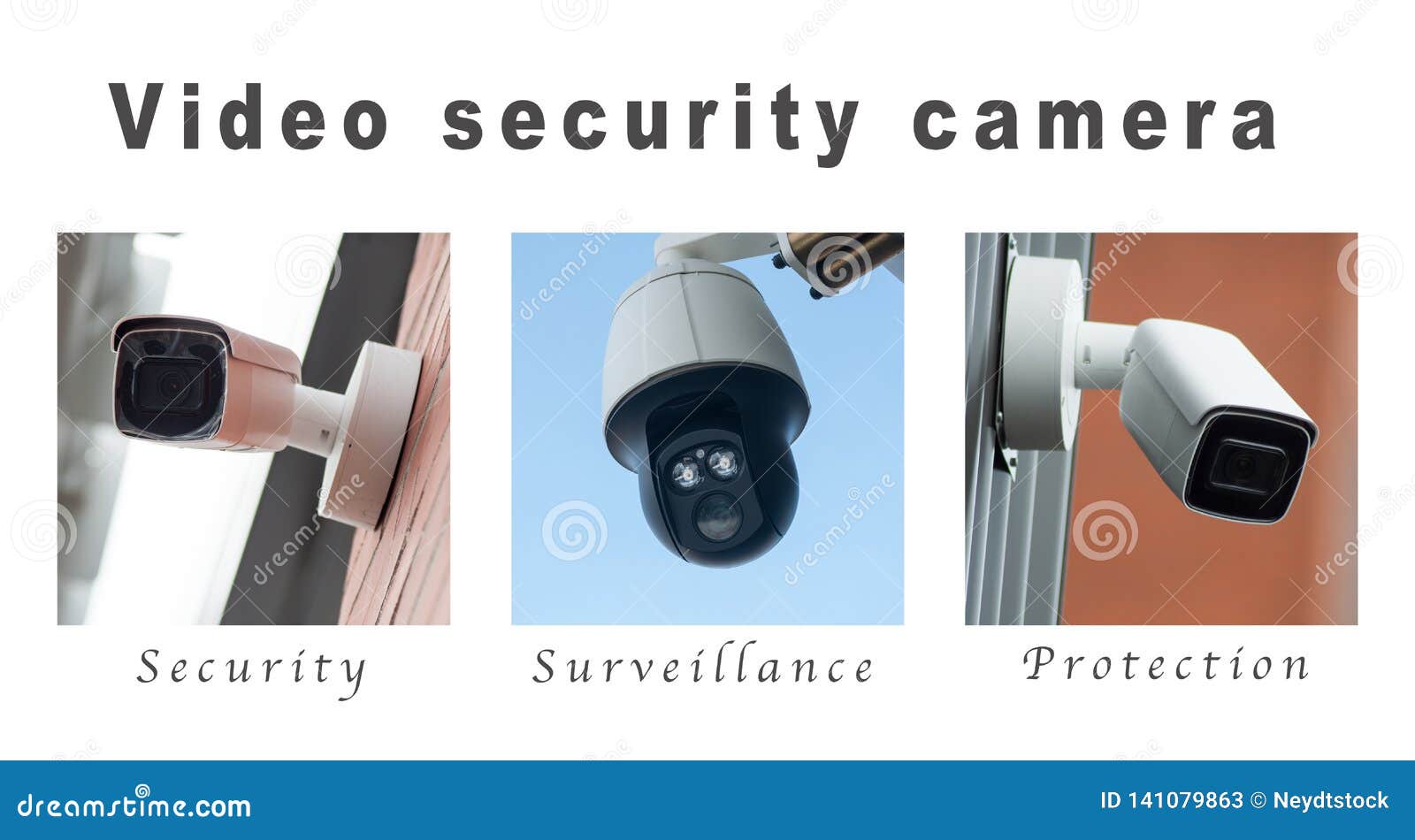 Security Cameras of Security - Collage with Text Stock Image - Image of ...