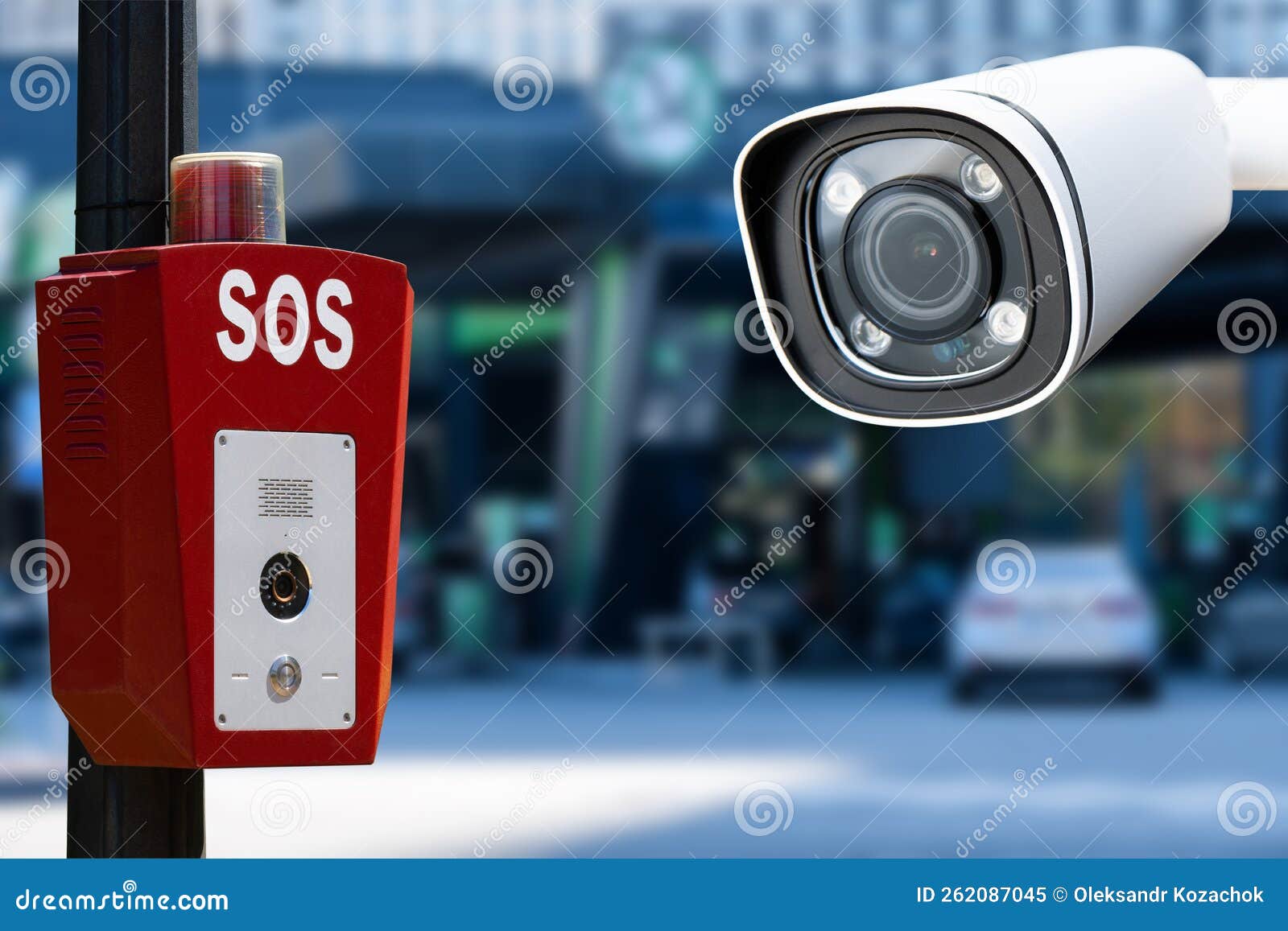 Closeup on Security CCTV Camera or Surveillance System in Service ...