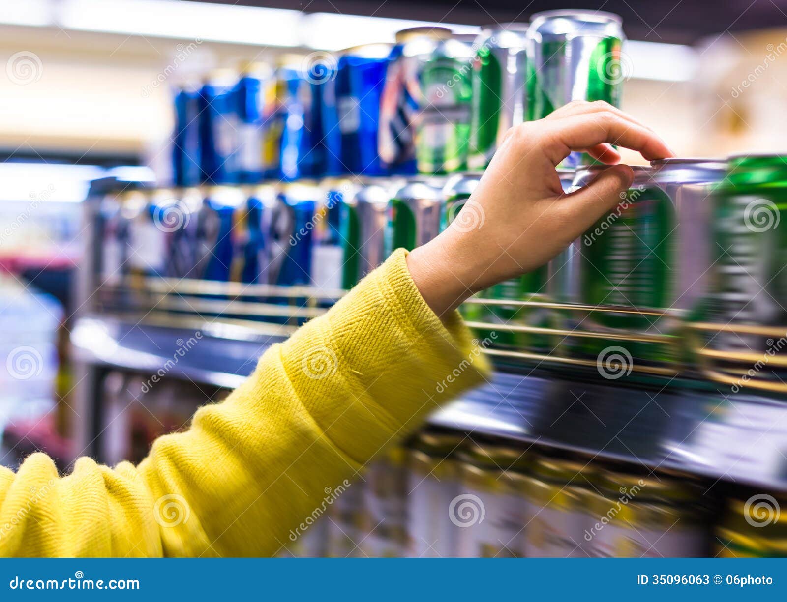 Closeup Selection of Merchandise in the Supermarket Stock Image - Image ...