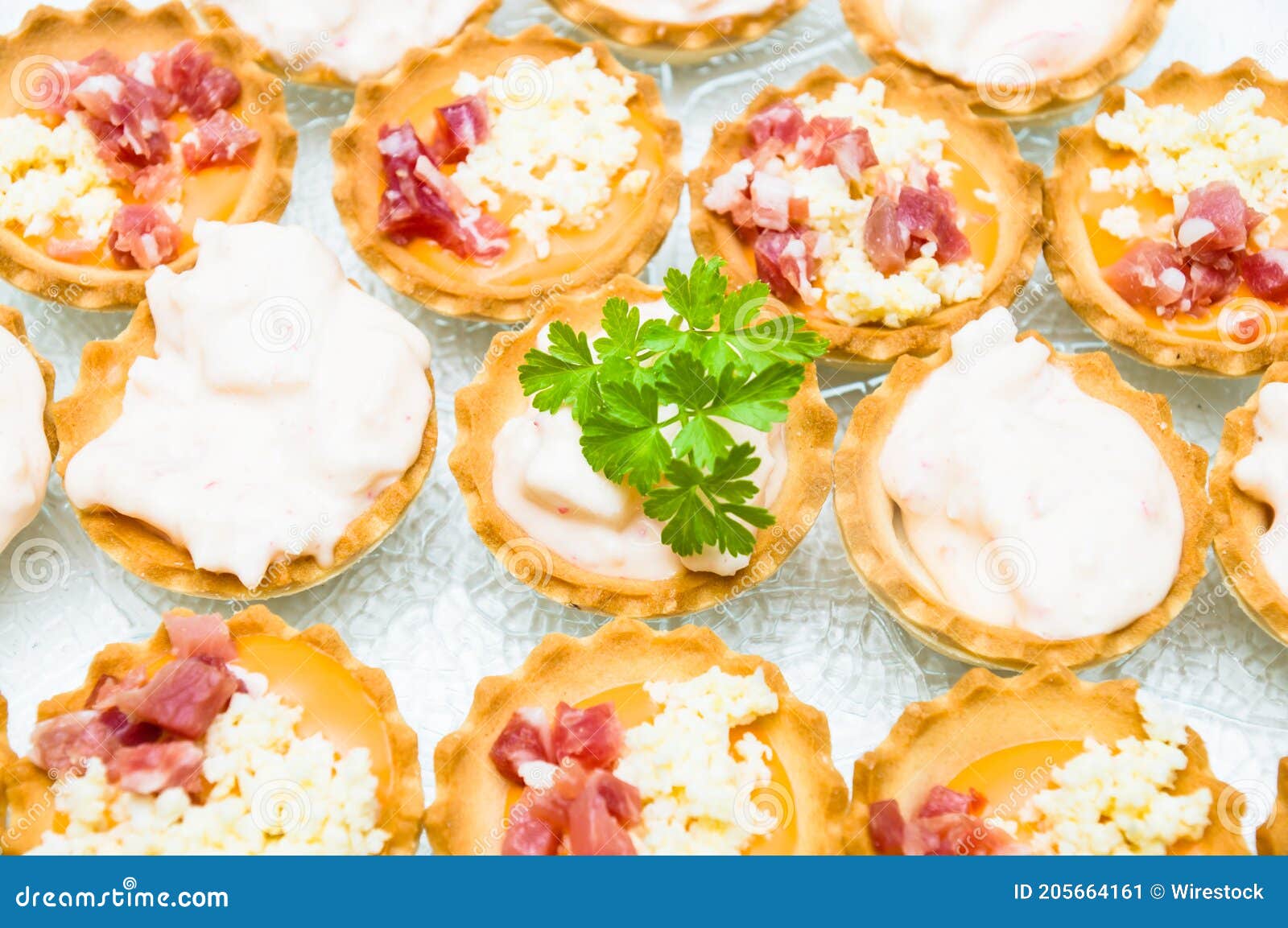 Closeup of a Selection of Various Canape with Different Toppings Stock ...