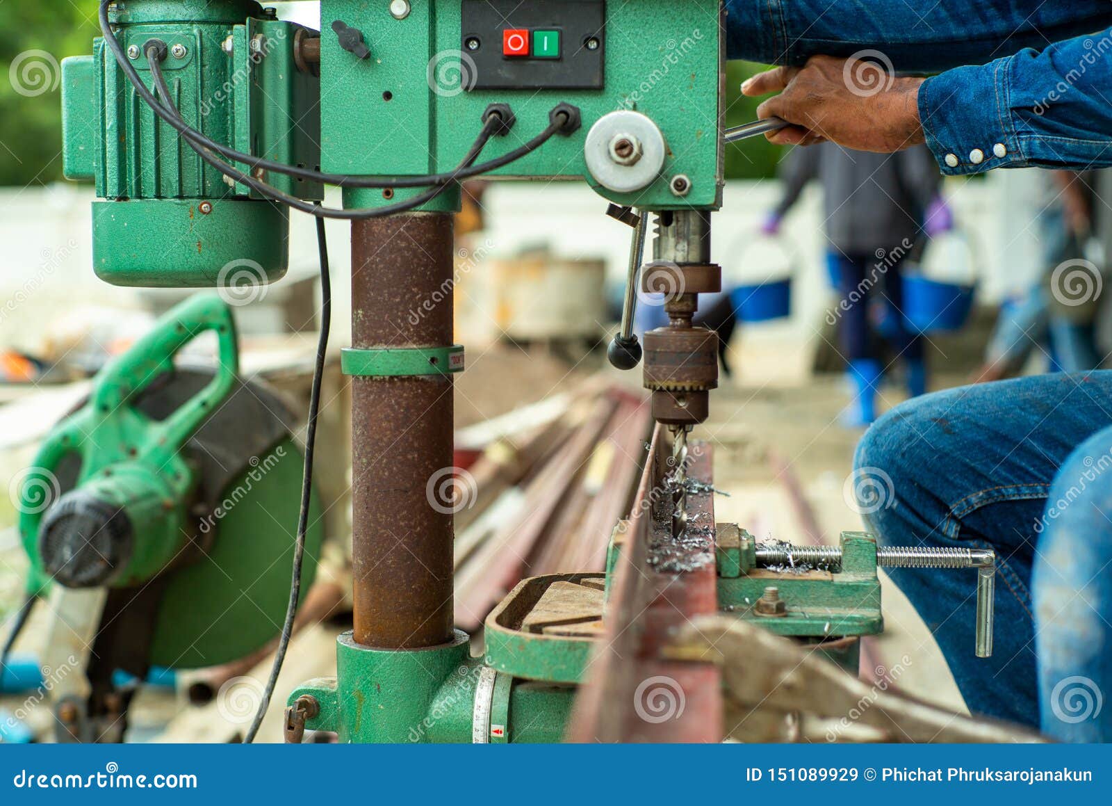 Closeup Selective Focus on Hands of Worker Controls the Electrical ...