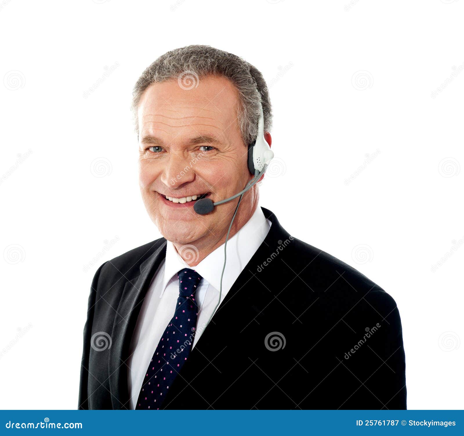 Closeup of Senior Customer Service Operator Stock Image - Image of ...
