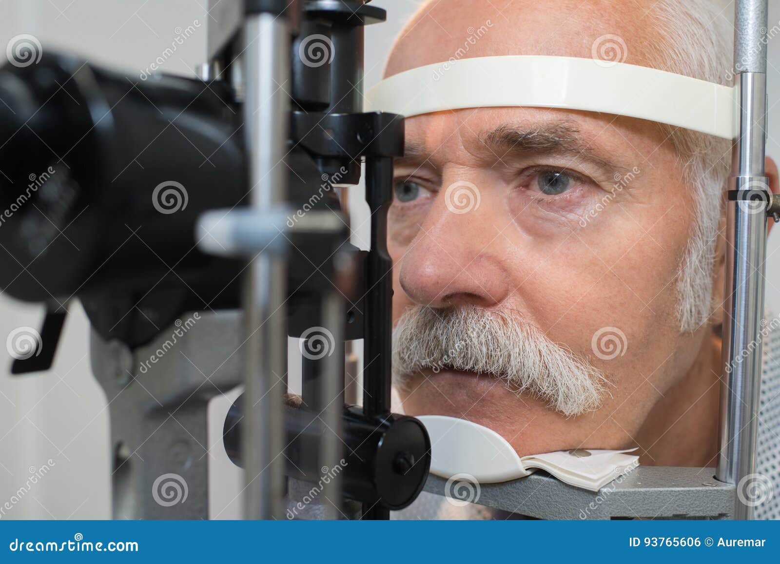 Closeup Senior Man Having Eye Test Stock Photo - Image of consult ...