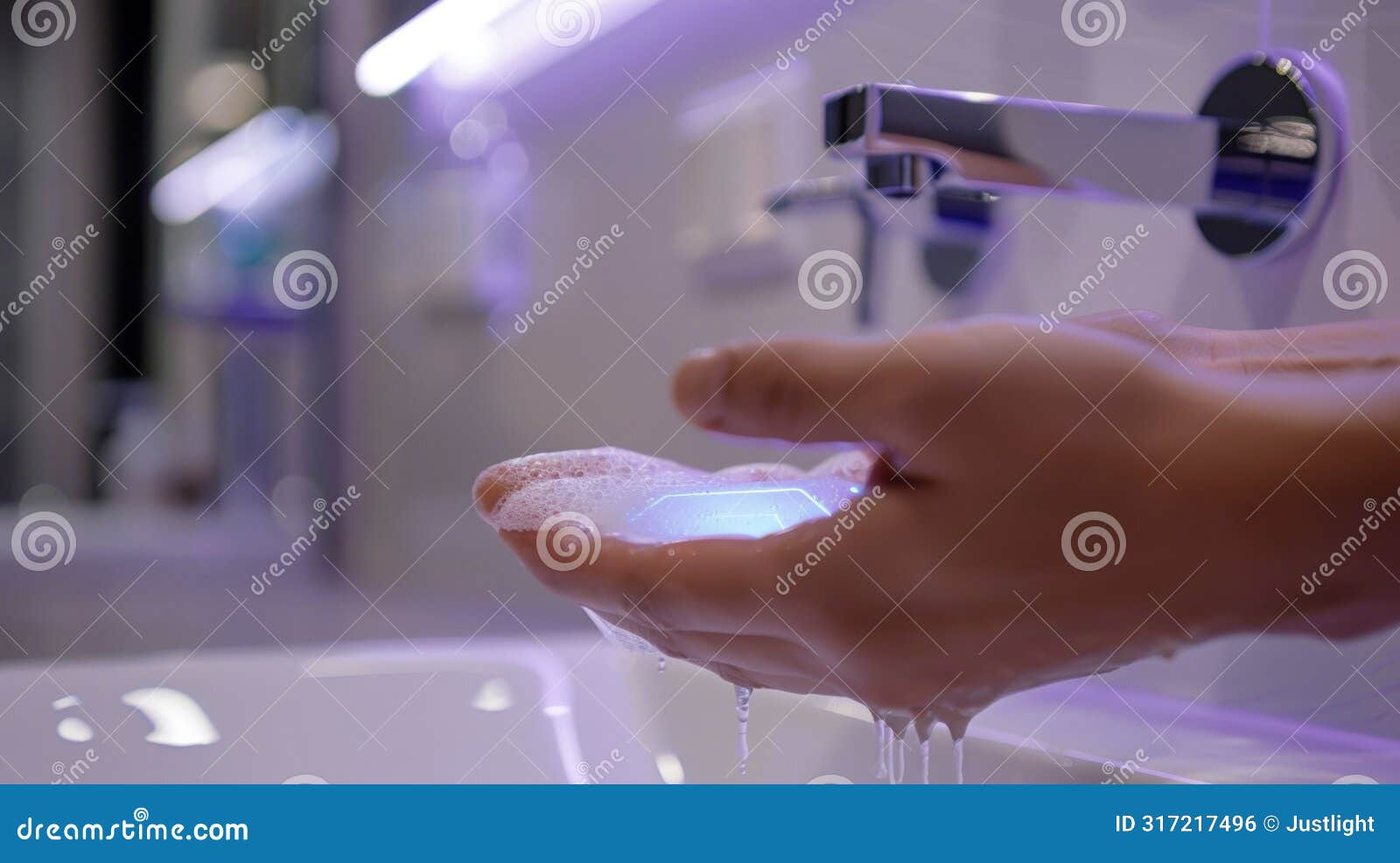Closeup of a Sensor on the Back of a Hand Tracking Hand Hygiene and ...