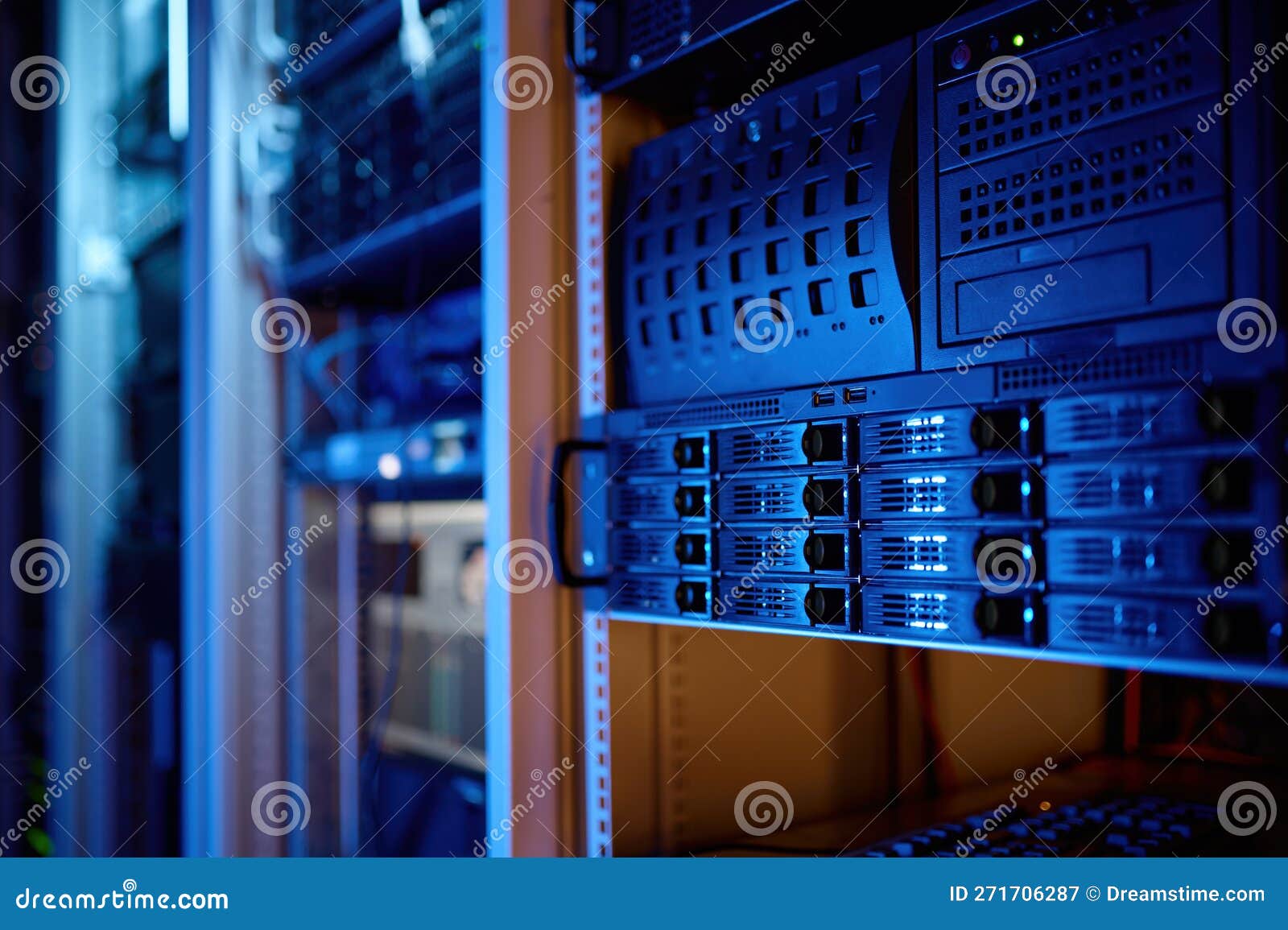 Closeup Server Room Data Center for Cloud Computing Stock Image - Image ...