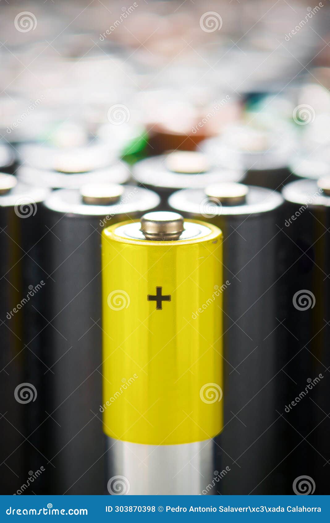 Closeup of a Set Small Batteries Stock Photo - Image of pollution ...