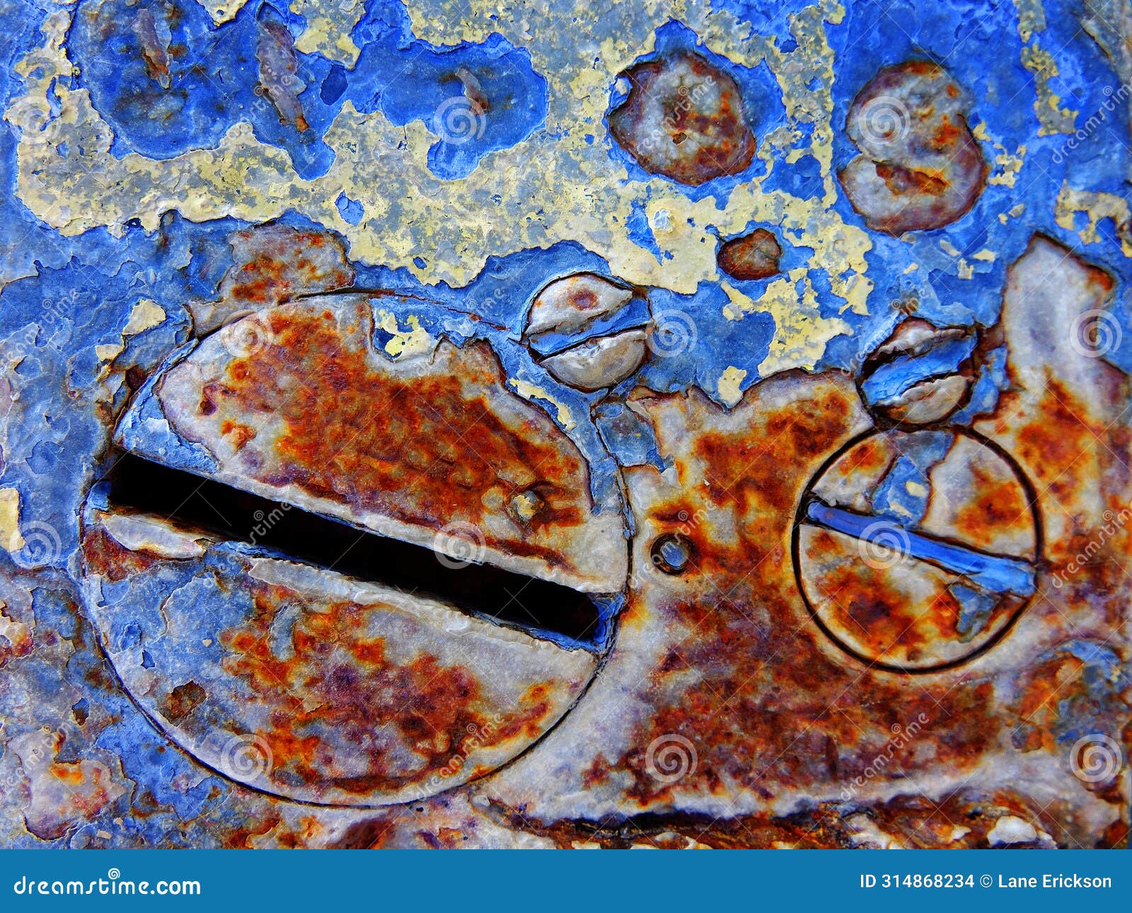 Several Flathead Flat Head Screws with Paint and Texture Stock Photo ...