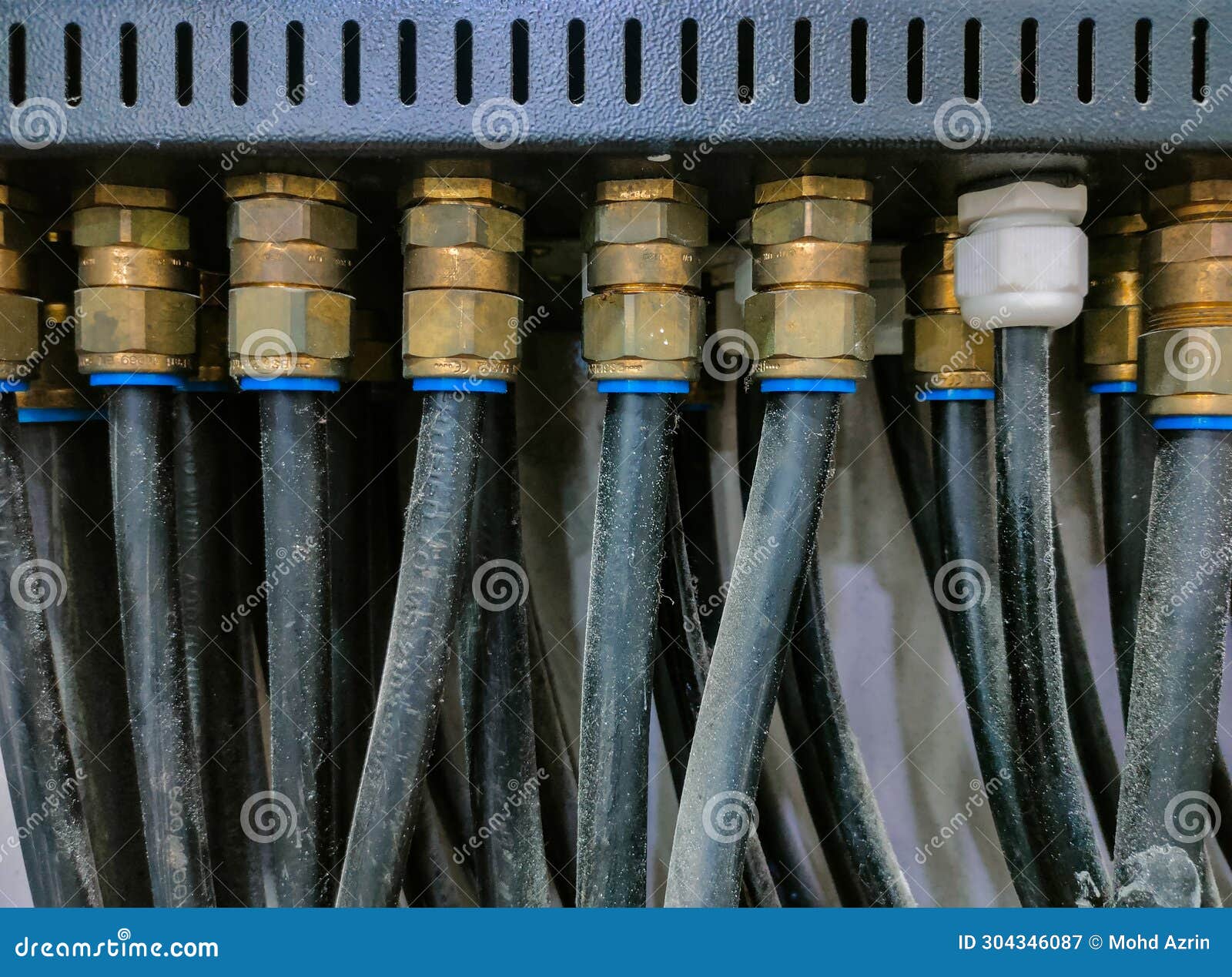 Closeup of Several Types of Cables that Have Been Put into the Main ...