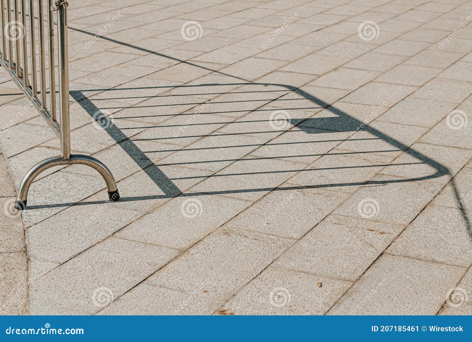 Shadow Of Metal Railing On Transparent Plastic Looks Like Glass At The ...
