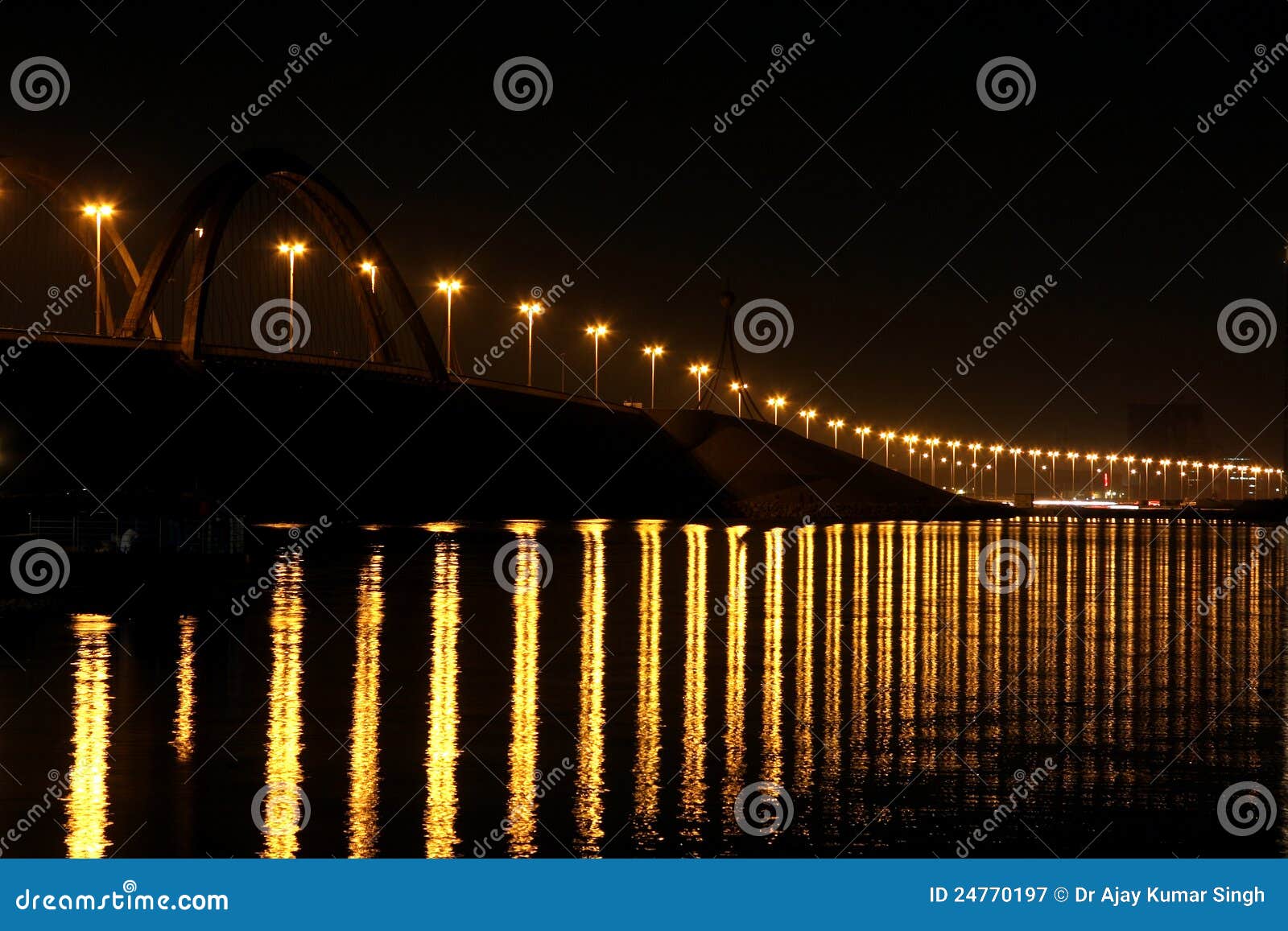 Closeup of Shaikh Khalifa Bridge & Reflection Stock Image - Image of ...