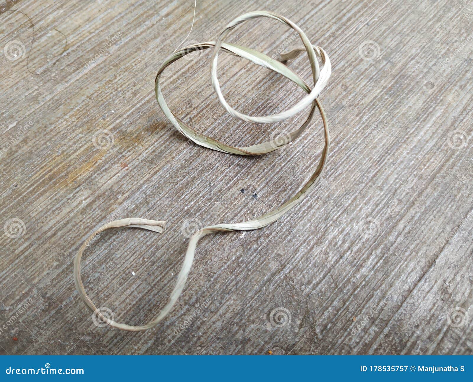 Closeup Shape of Coconut Leaf Thread or Rope in a Floor Stock Image ...