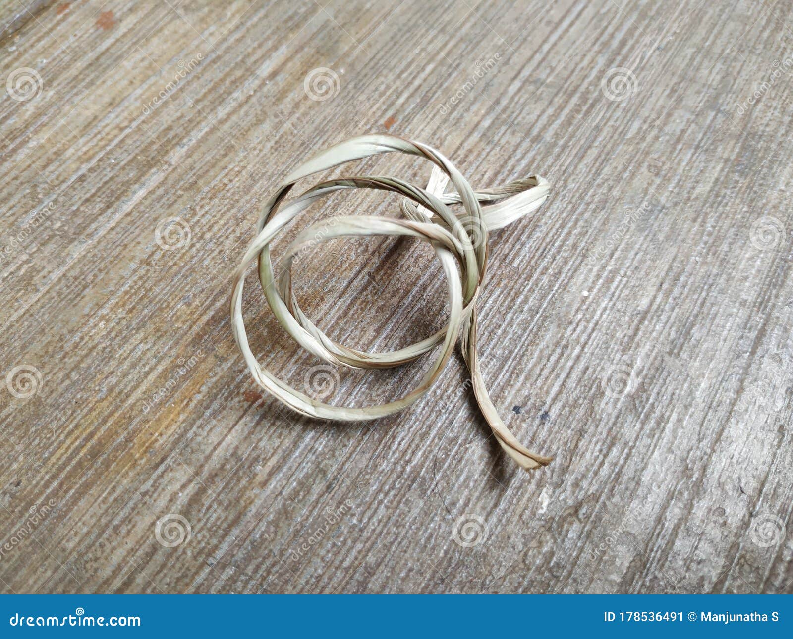 Closeup Shape of Coconut Leaf Thread or Rope in a Floor Stock Image ...