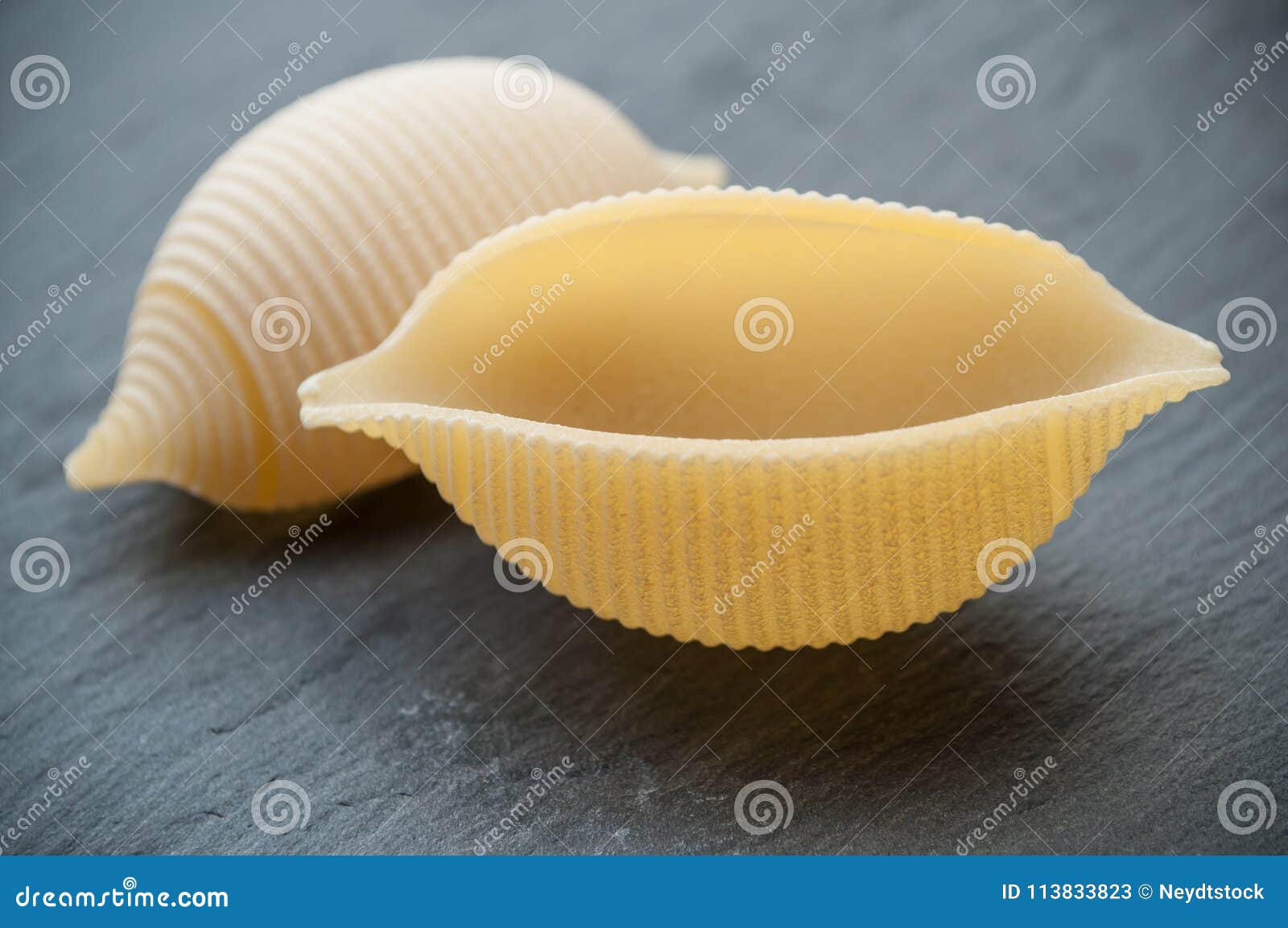 Shaped Seashell Pasta on Chalkboard Background Stock Image - Image of ...