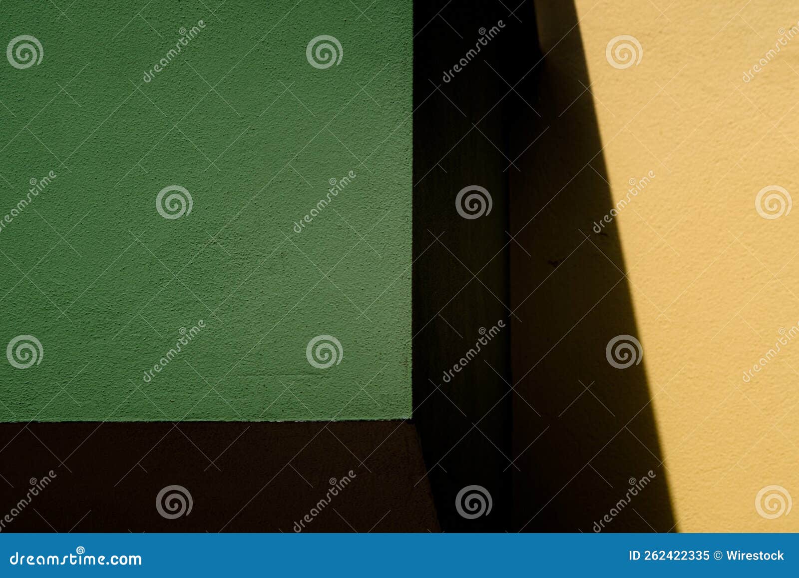 Closeup of the Sharp Angles of a Building, Yellow and Green Colored ...