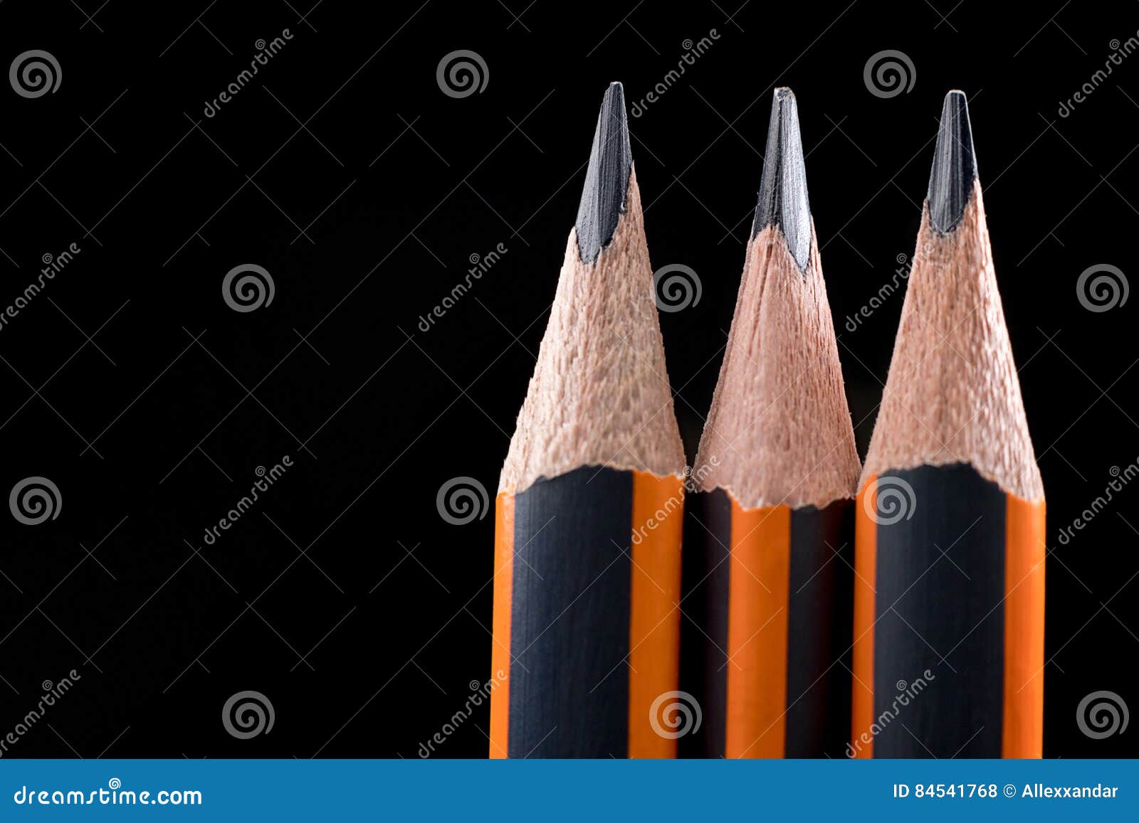 Closeup of Sharp Pencil. Pencil Point Close-up on Black Background ...