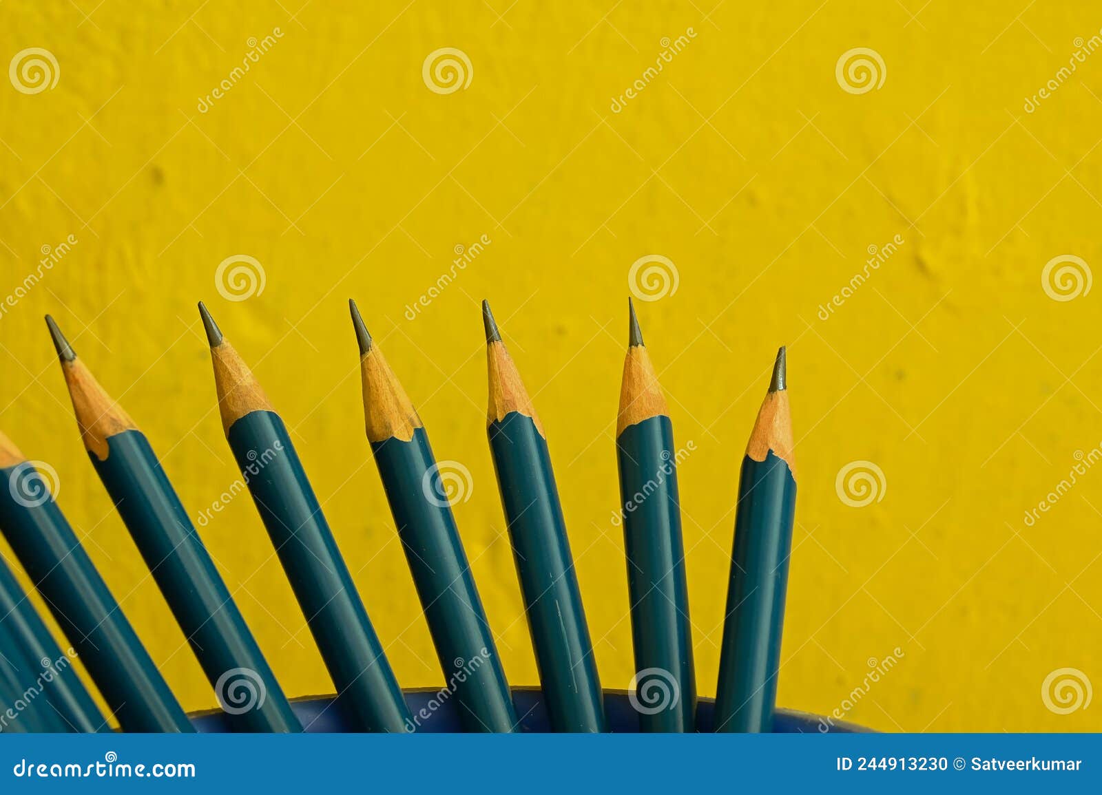 Closeup of Sharpened Pencil Set Stock Photo - Image of group, gray ...