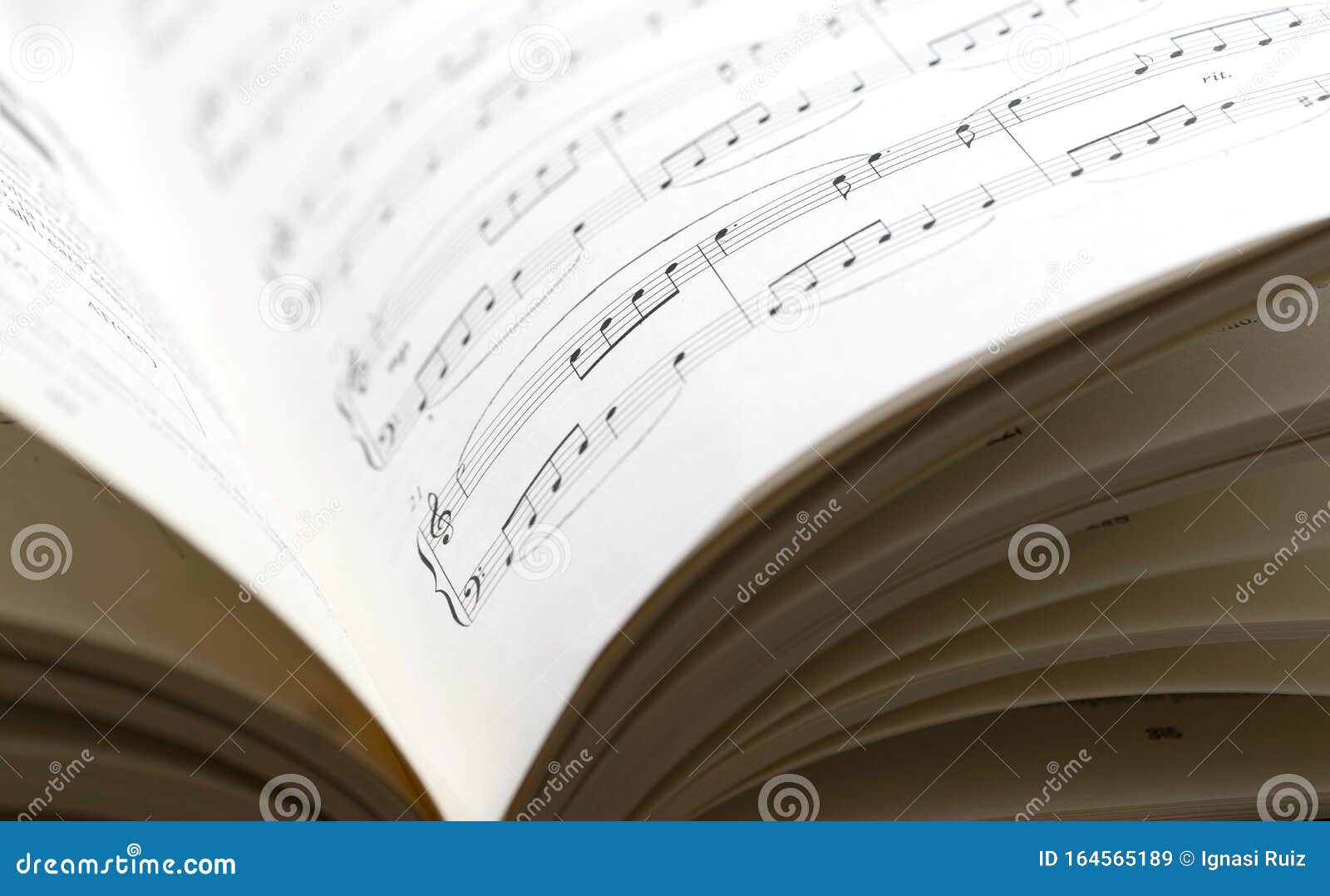 Closeup of Sheet Music. Musical Notes with Selective Focus Stock Image ...