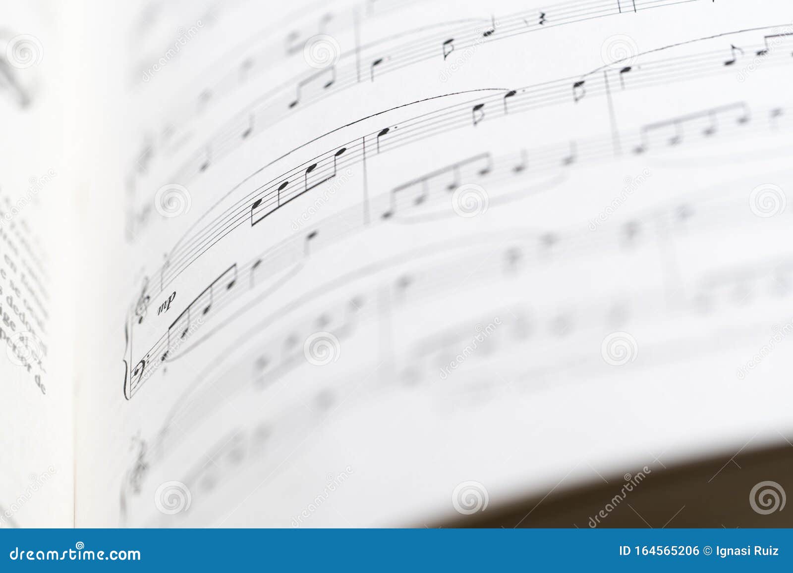 Closeup of Sheet Music. Musical Notes with Selective Focus Stock Photo ...