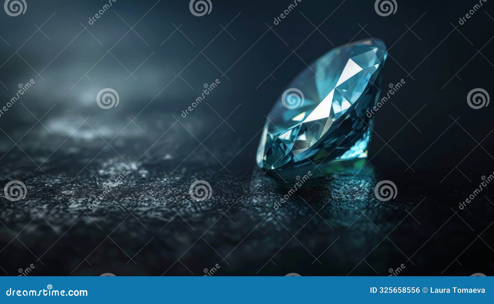 CloseUp of a Shiny Blue Diamond on Dark Background Highlighting Its ...