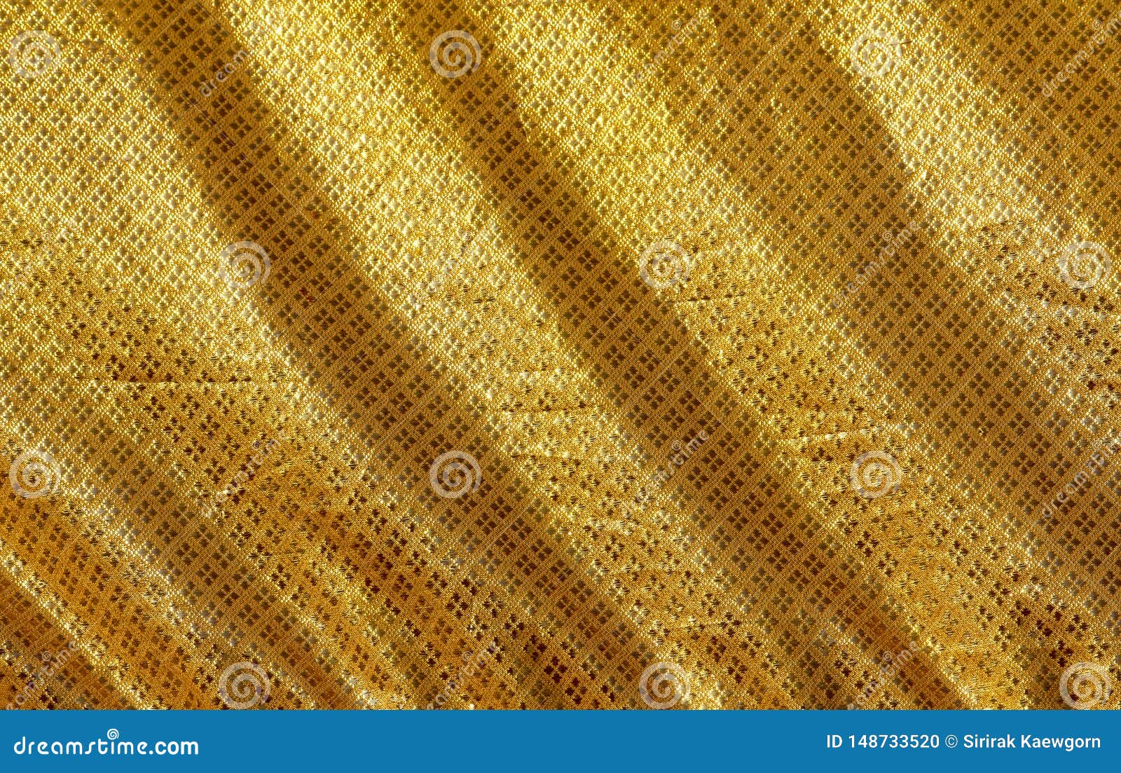 Closeup Shiny Gold Pattern Fabric Background Stock Photo - Image of ...