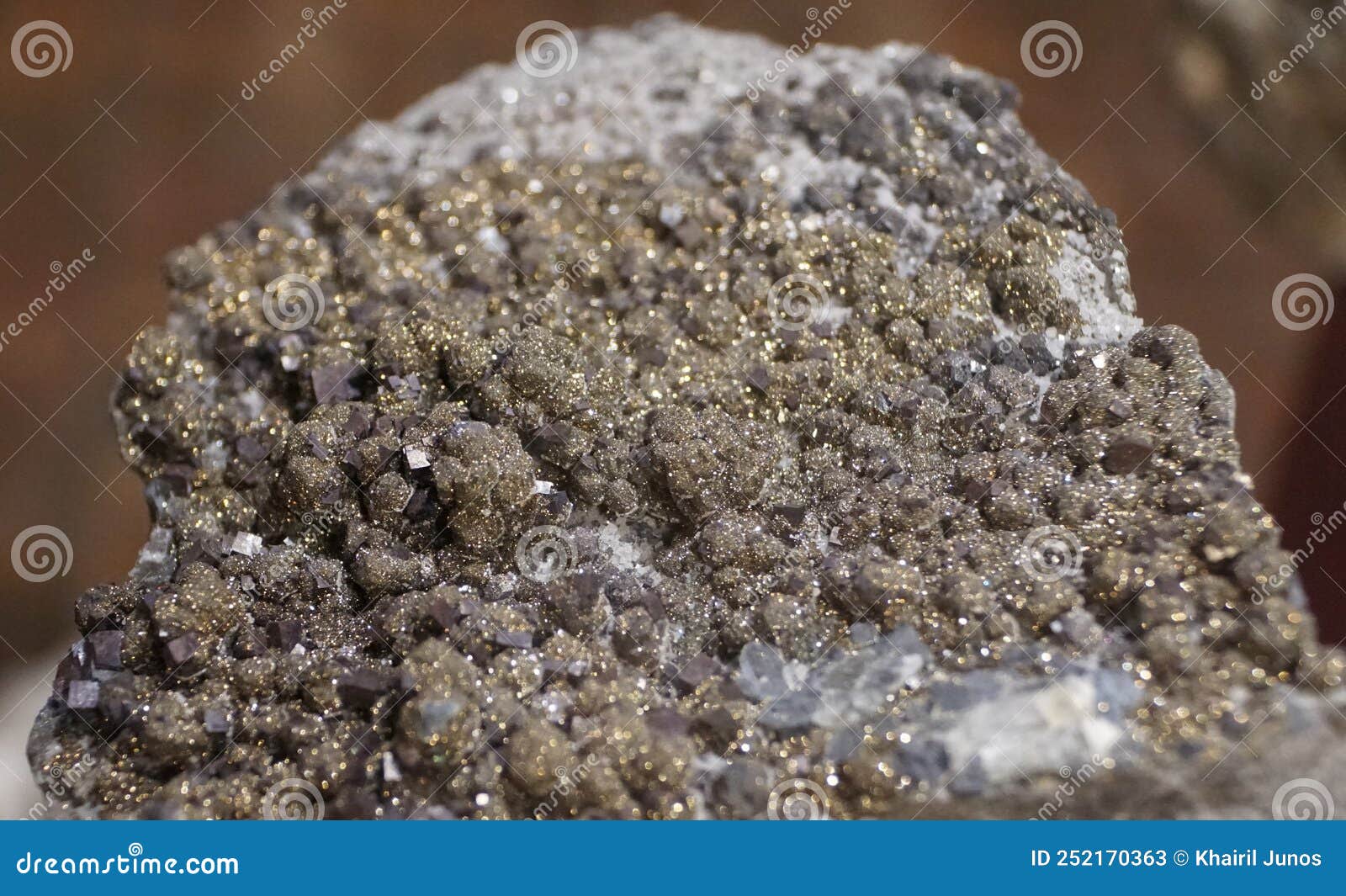 Closeup of a Shiny Iron Pyrite Rock from Huaron, Peru Stock Image ...