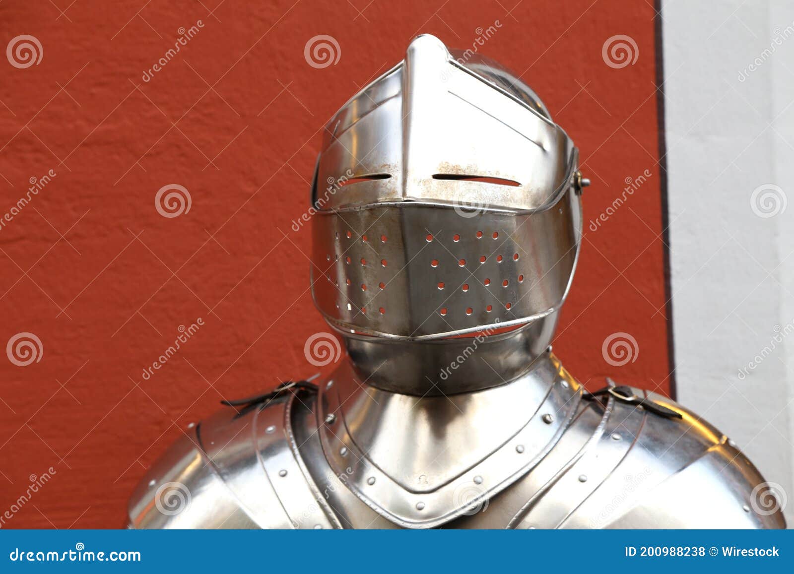 Closeup of a Shiny Knight Armor on Display Stock Photo - Image of steel ...