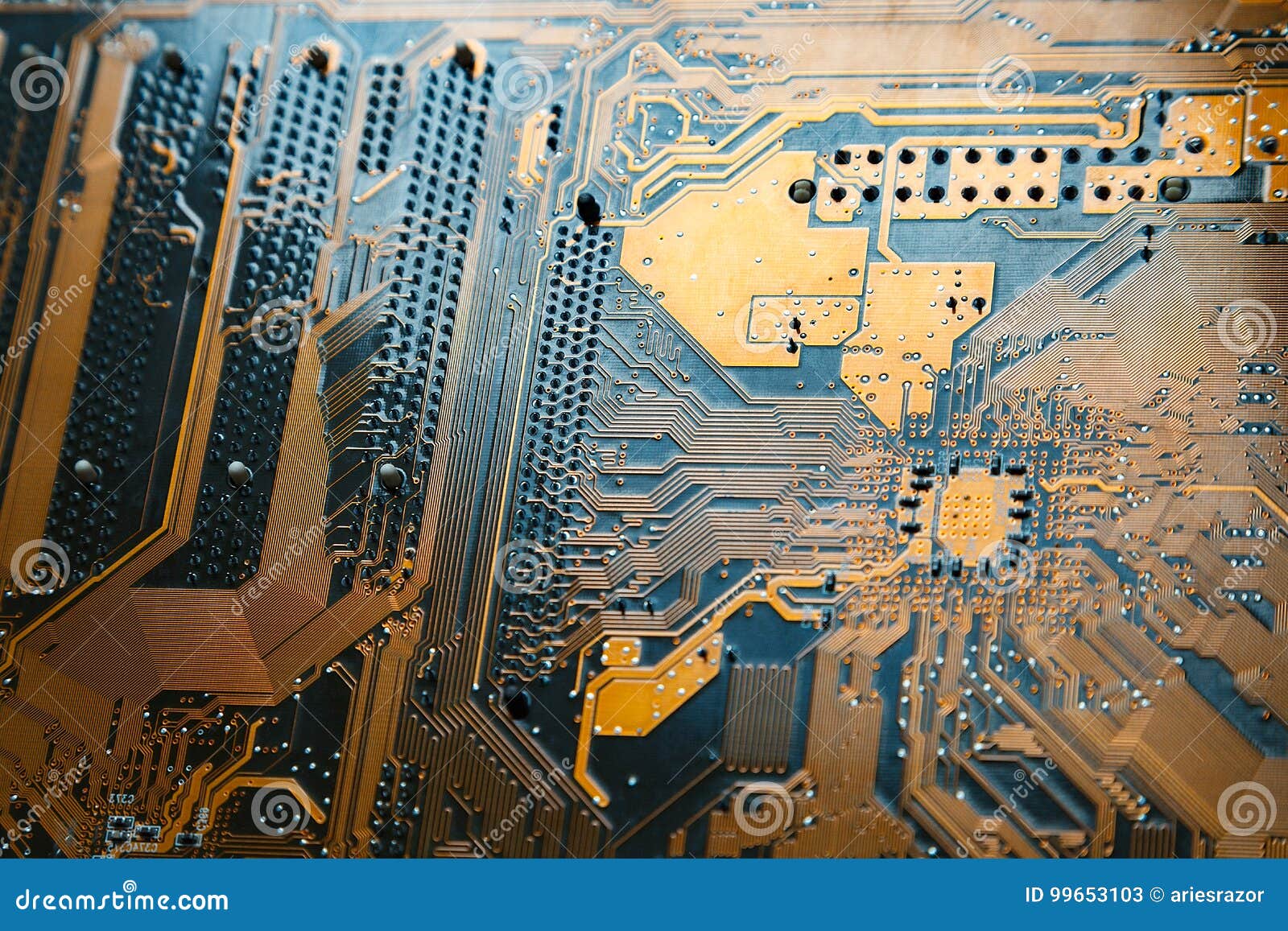 Closeup Shoot of the Microchip on Circuit Board Stock Image - Image of ...