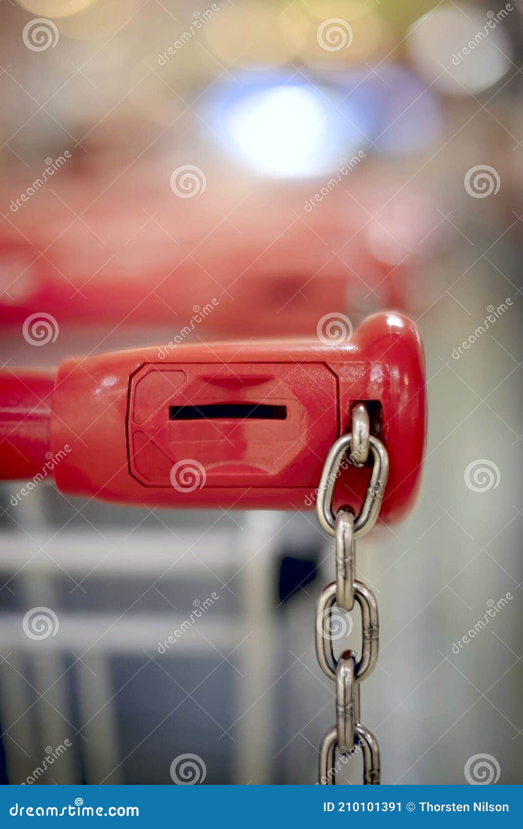 Closeup of a Shopping Trolley Locking System. Stock Image - Image of ...