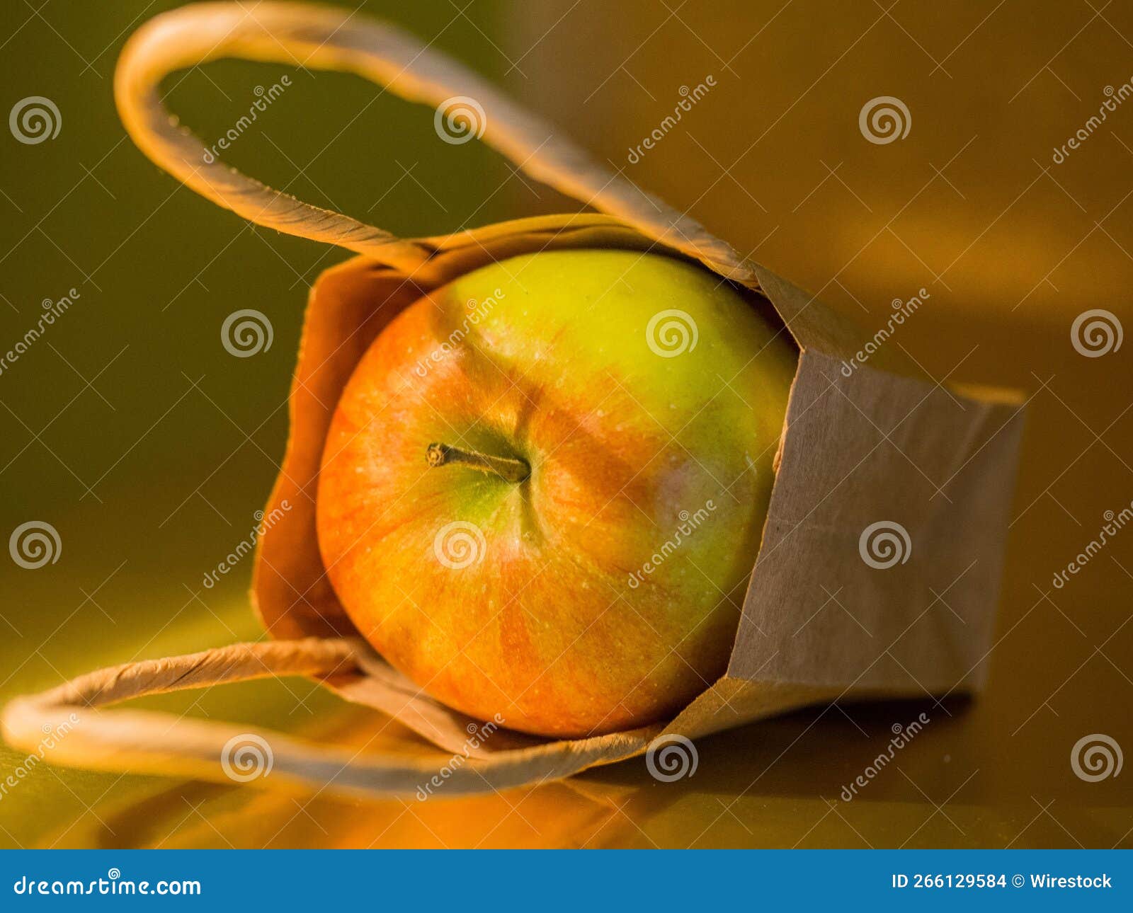 Closeup Shot of the Apple Fruit in the Paper Bag Stock Photo - Image of ...
