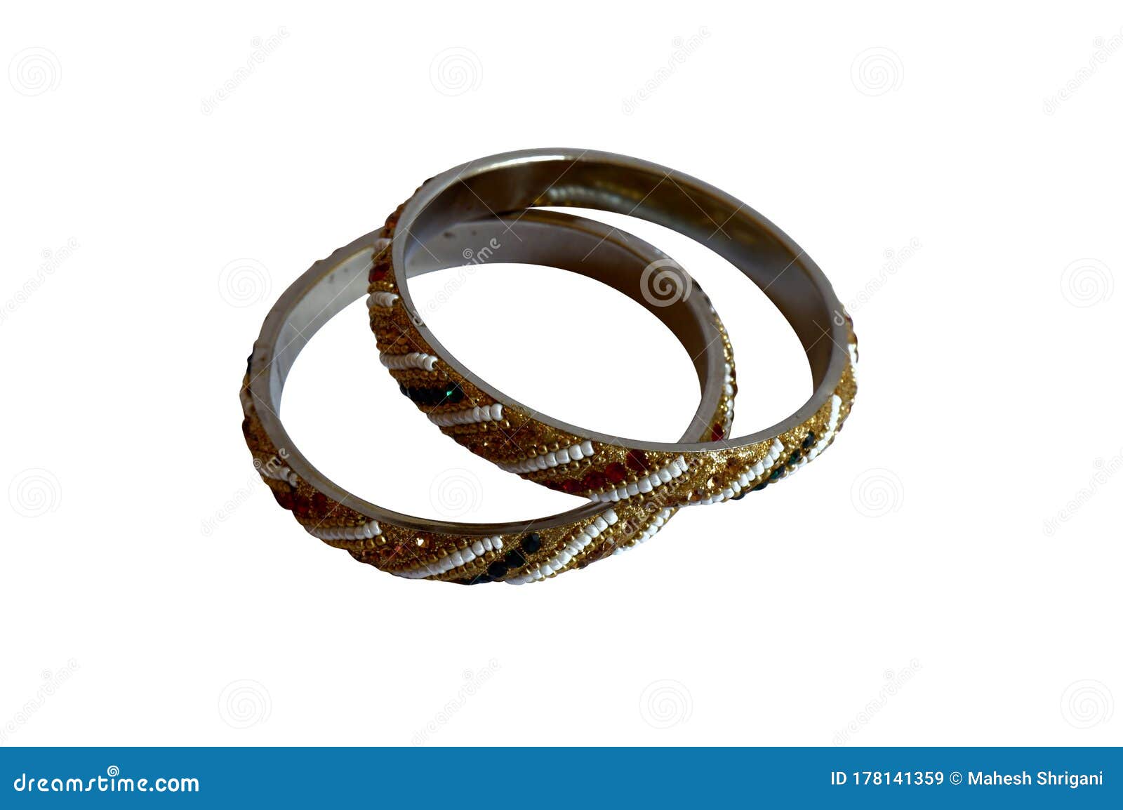 Closeup Shot of Bangles on White Background Stock Image - Image of ...
