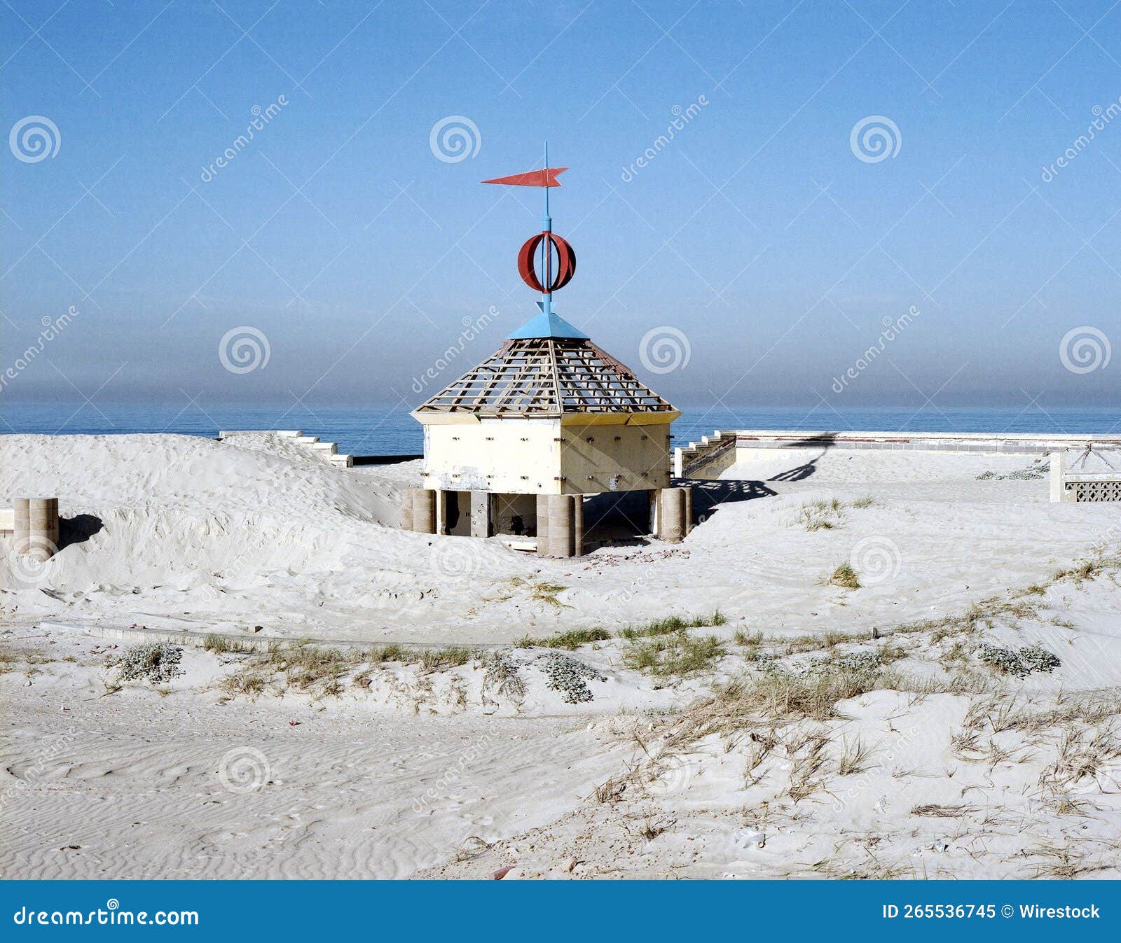 Closeup Shot of a Beach Structure Engulfed by Sand Stock Image - Image ...